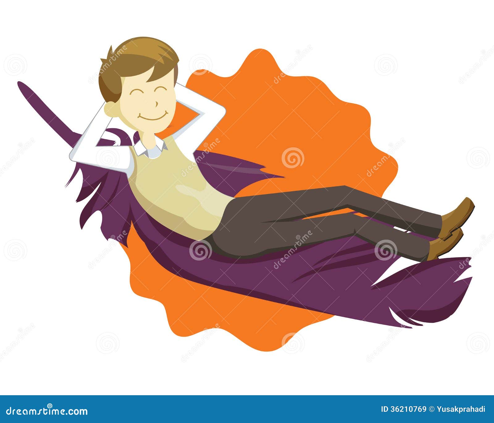 Man relaxing stock vector. Illustration of peace, sleep - 36210769