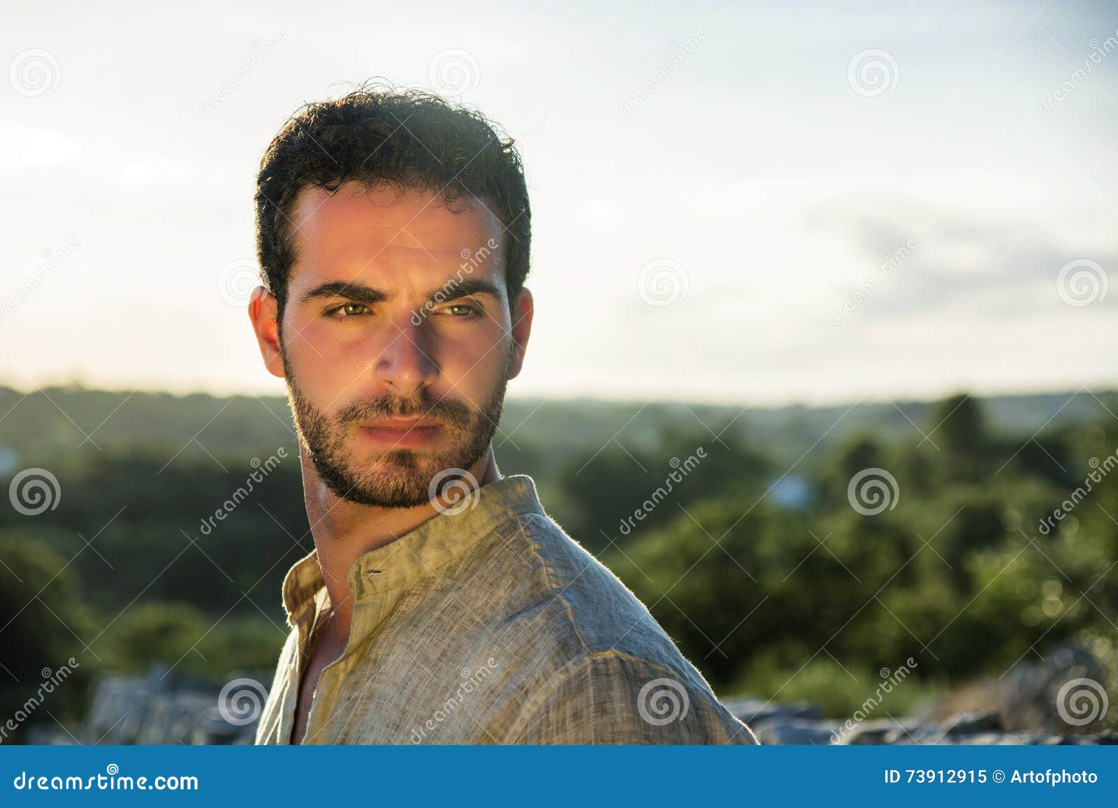 Man Relaxing in Warm Sunlight among Trees Stock Image - Image of nature ...