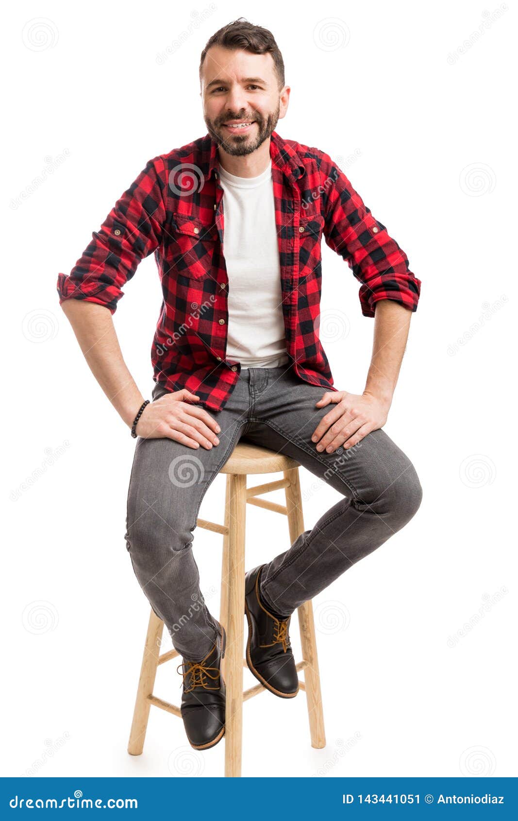 Man Relaxing during Weekend in Studio Stock Image - Image of smiling ...