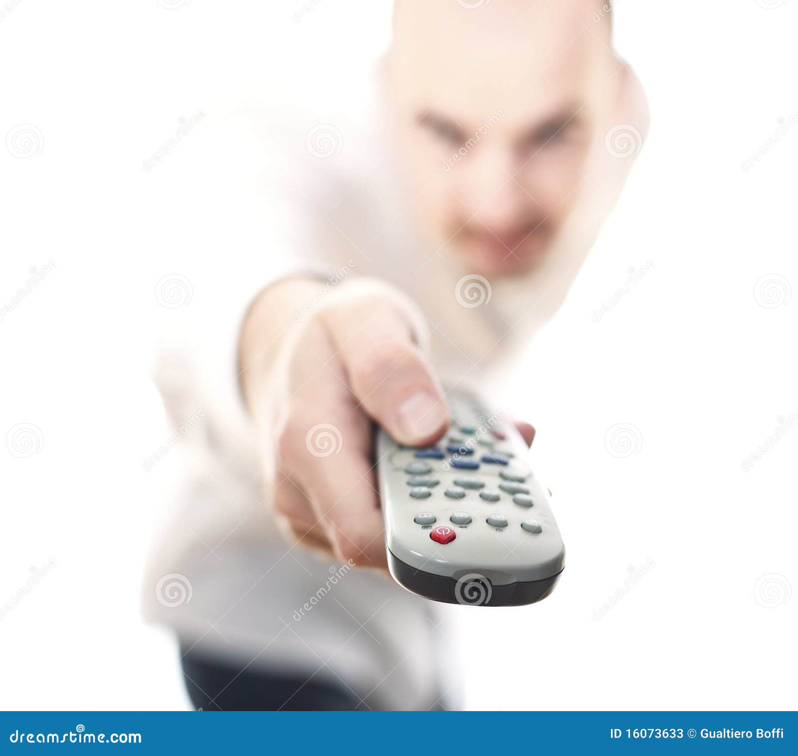 Man with remote control stock image. Image of male, button - 16073633