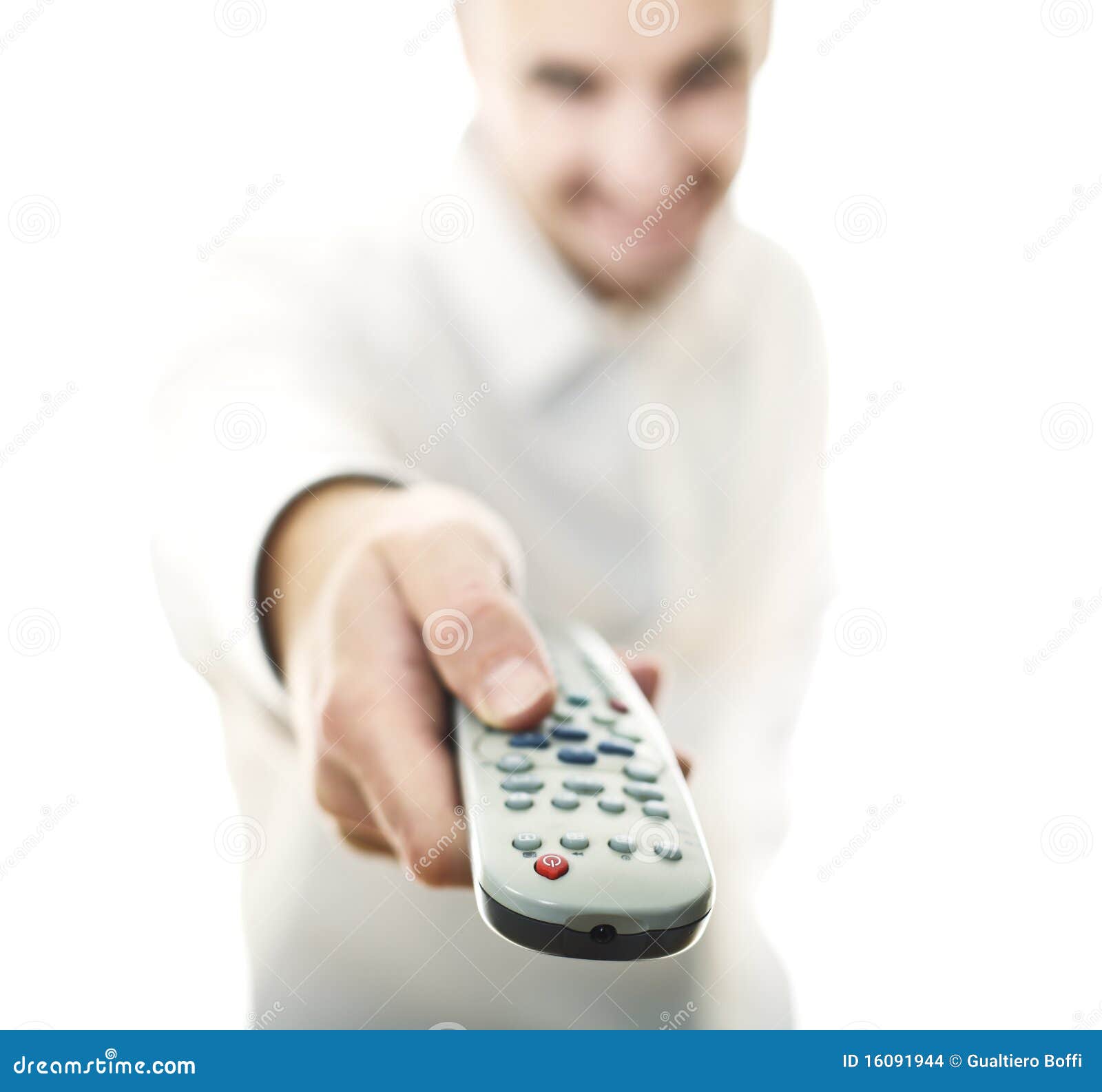 Man with remote control stock photo. Image of finger - 16091944