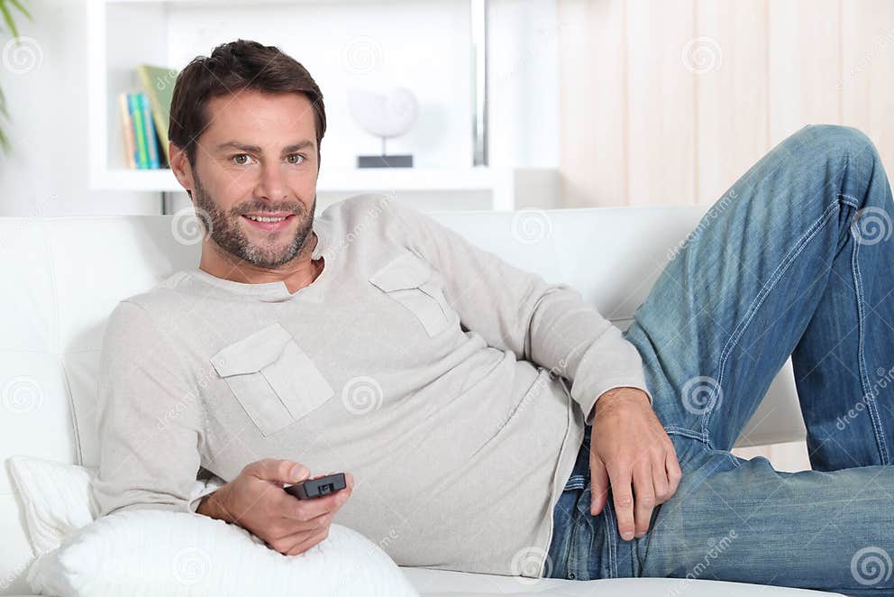 Man with remote control stock photo. Image of landscape - 23694836