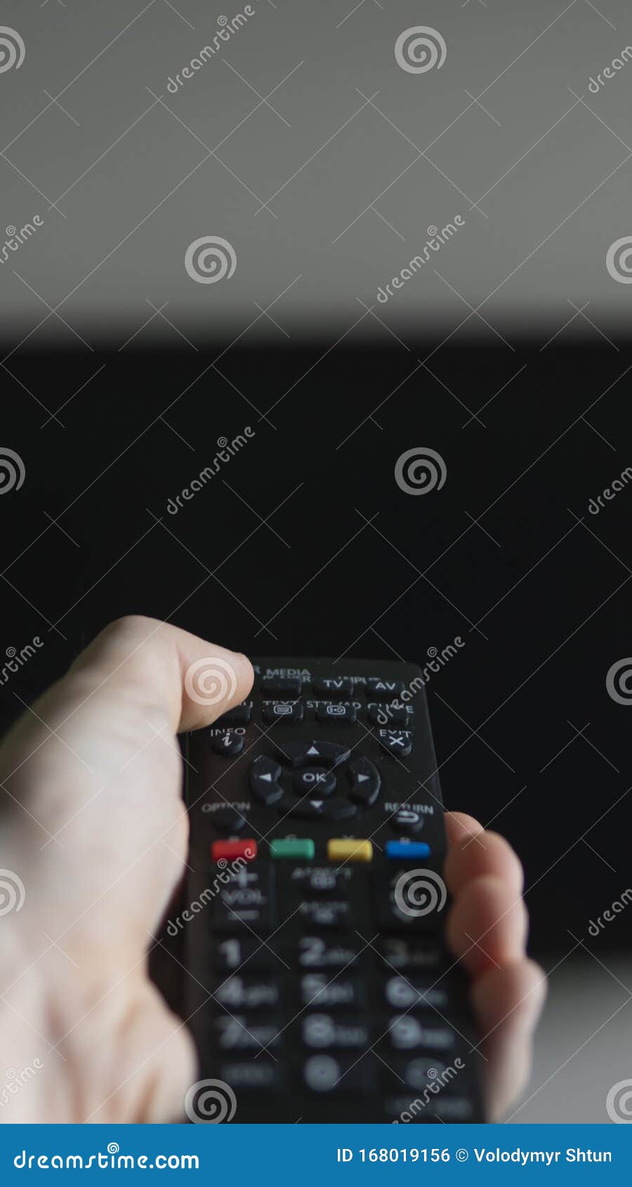 The Man with the Remote Control in Hand Want Switch on the TV and ...