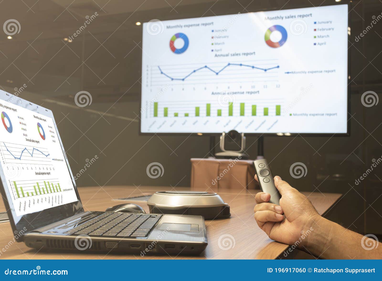 A Man with a Remote Control Slide Presentation with Presentation ...