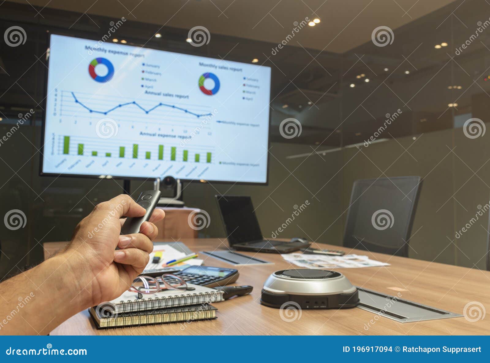 A Man with a Remote Control Slide Presentation with Presentation ...