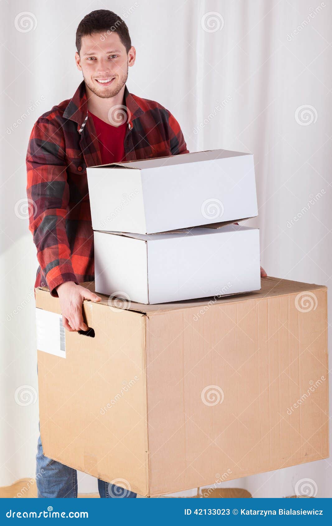 Man during removal stock image. Image of lifestyle, room - 42133023