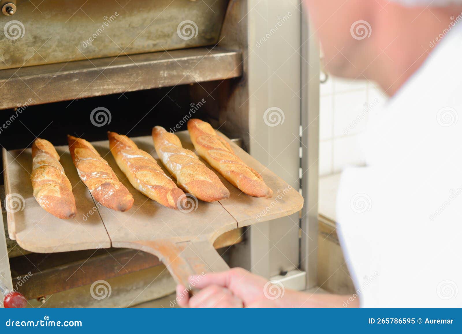 Man removing bread stock image. Image of skills, homemade - 265786595