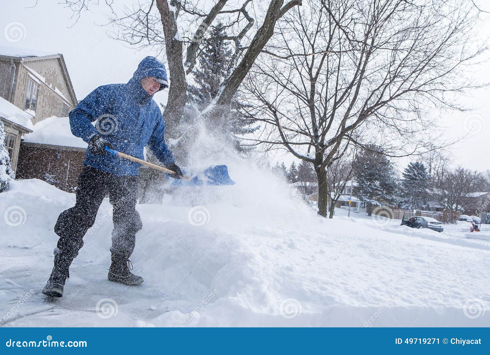 Man Removing Snow with a Shovel #3 Stock Image - Image of blizzard ...