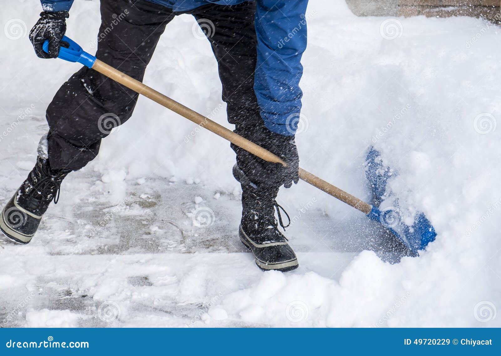 Man Removing Snow with a Shovel #2 Stock Image - Image of rain, cold ...