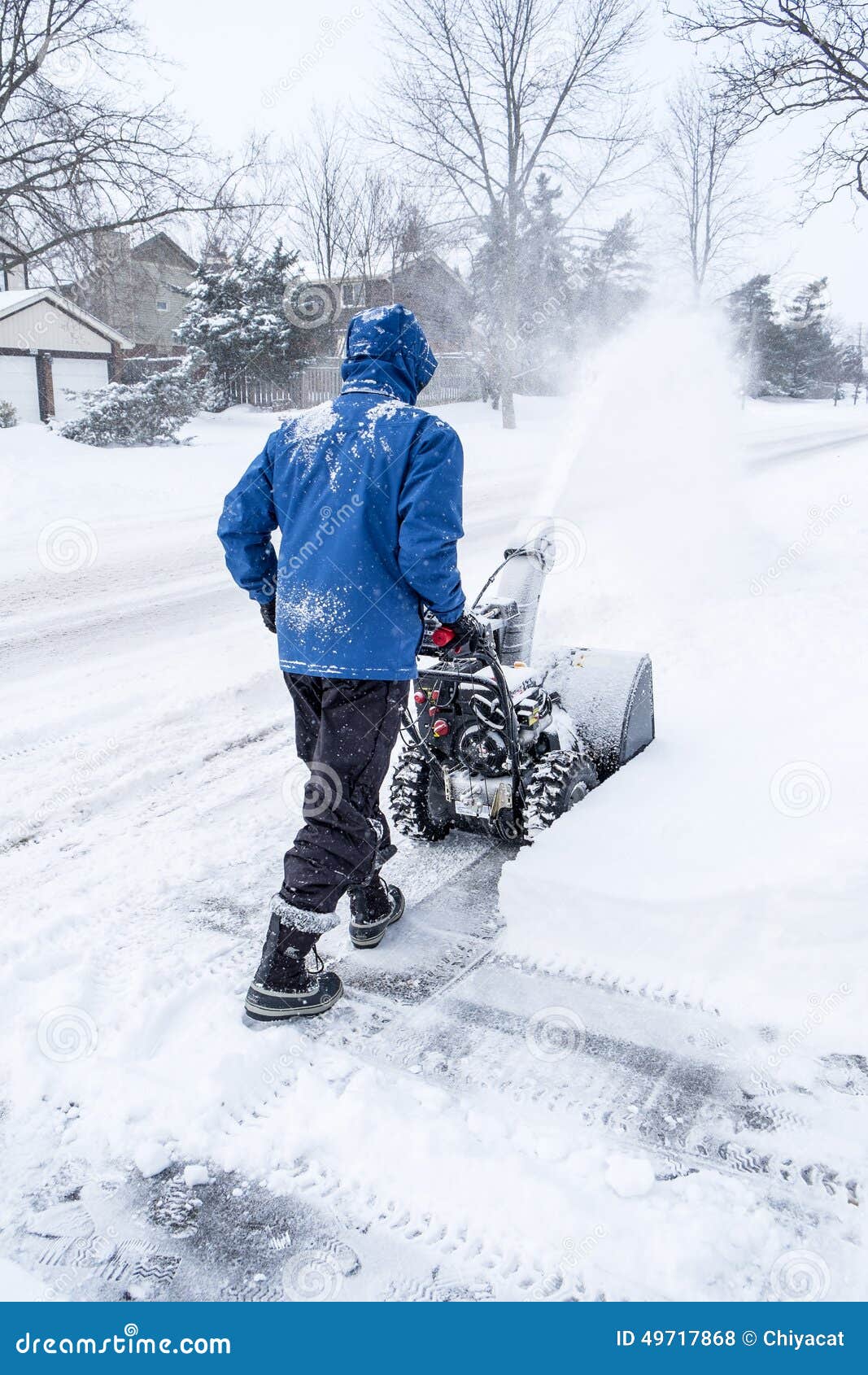 Man Removing Snow with a Snowblower #1 Stock Photo - Image of removing ...