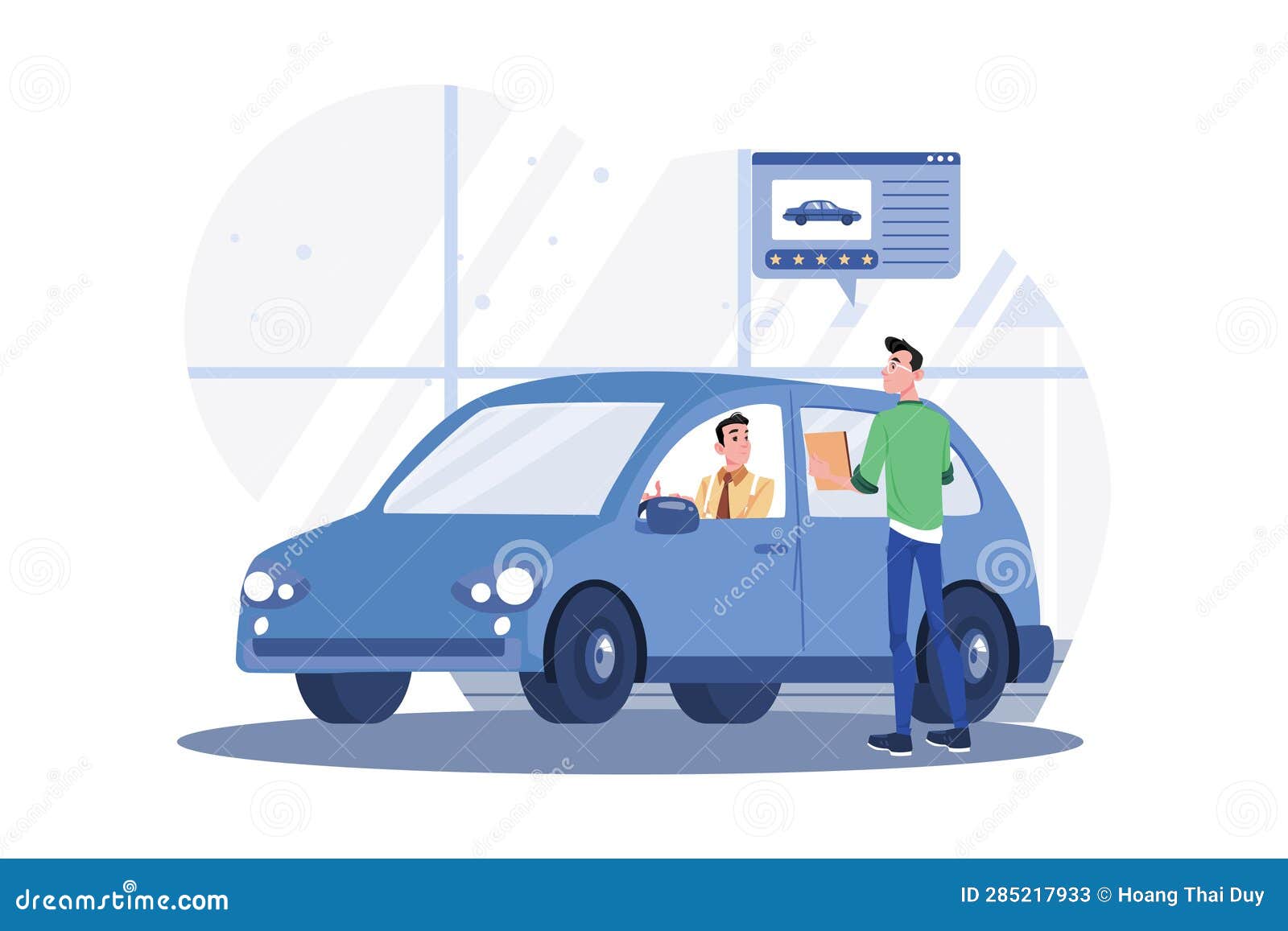A Man Renting a Car To Explore New Places Stock Vector - Illustration ...