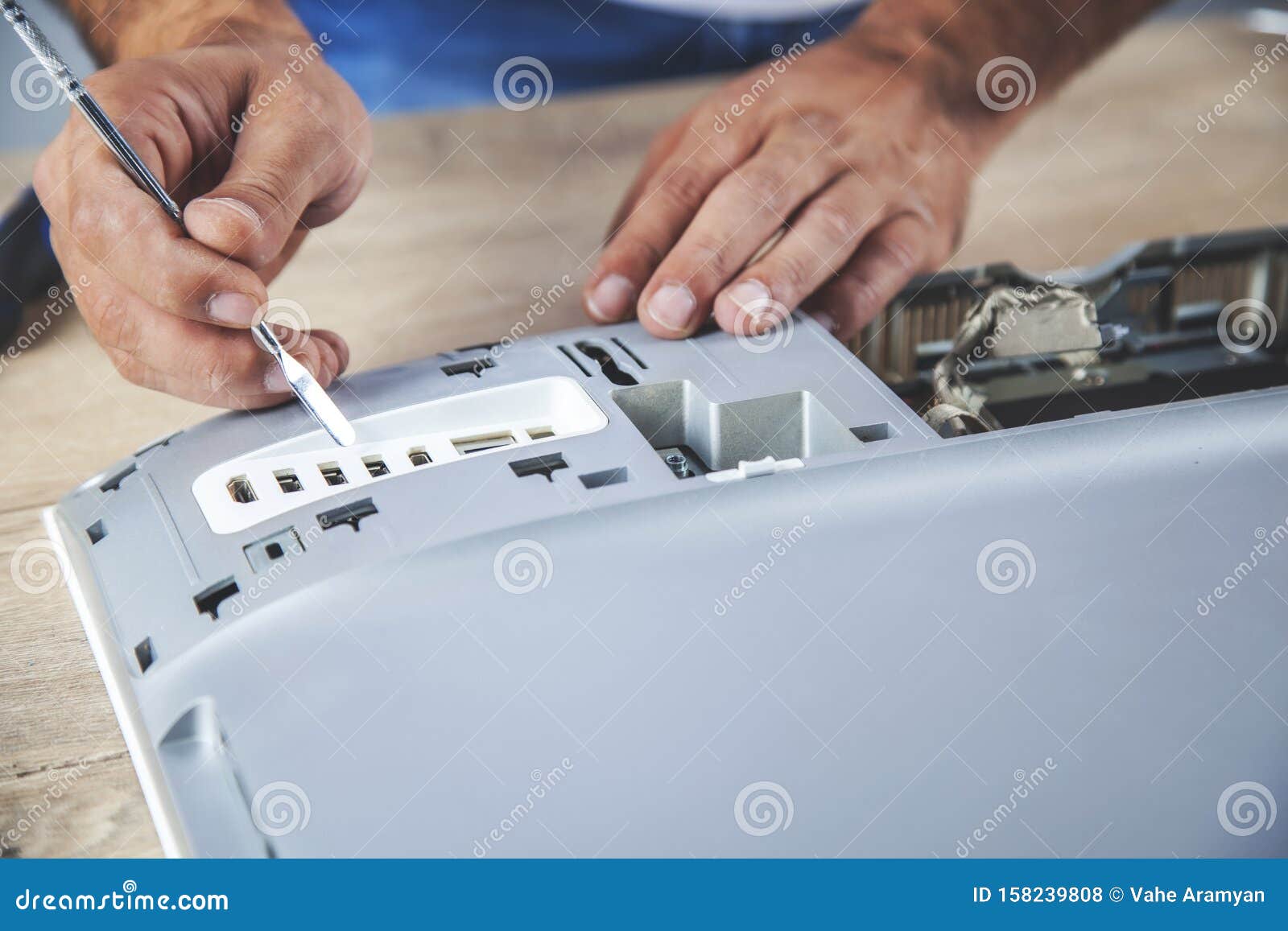Man repair computer stock photo. Image of repairman - 158239808