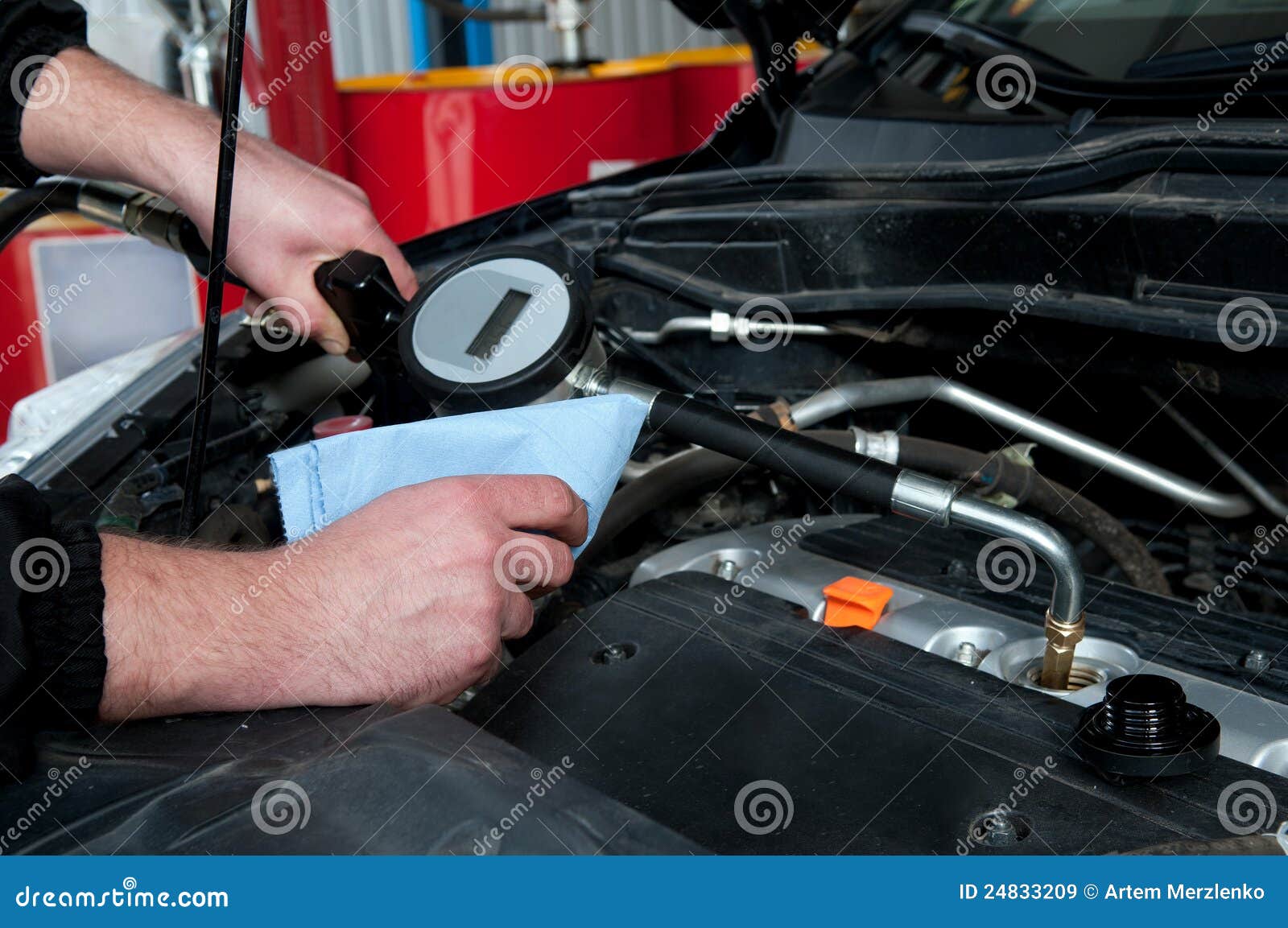 A Man Repairing a Car Engine Stock Image - Image of solid, longer: 24833209
