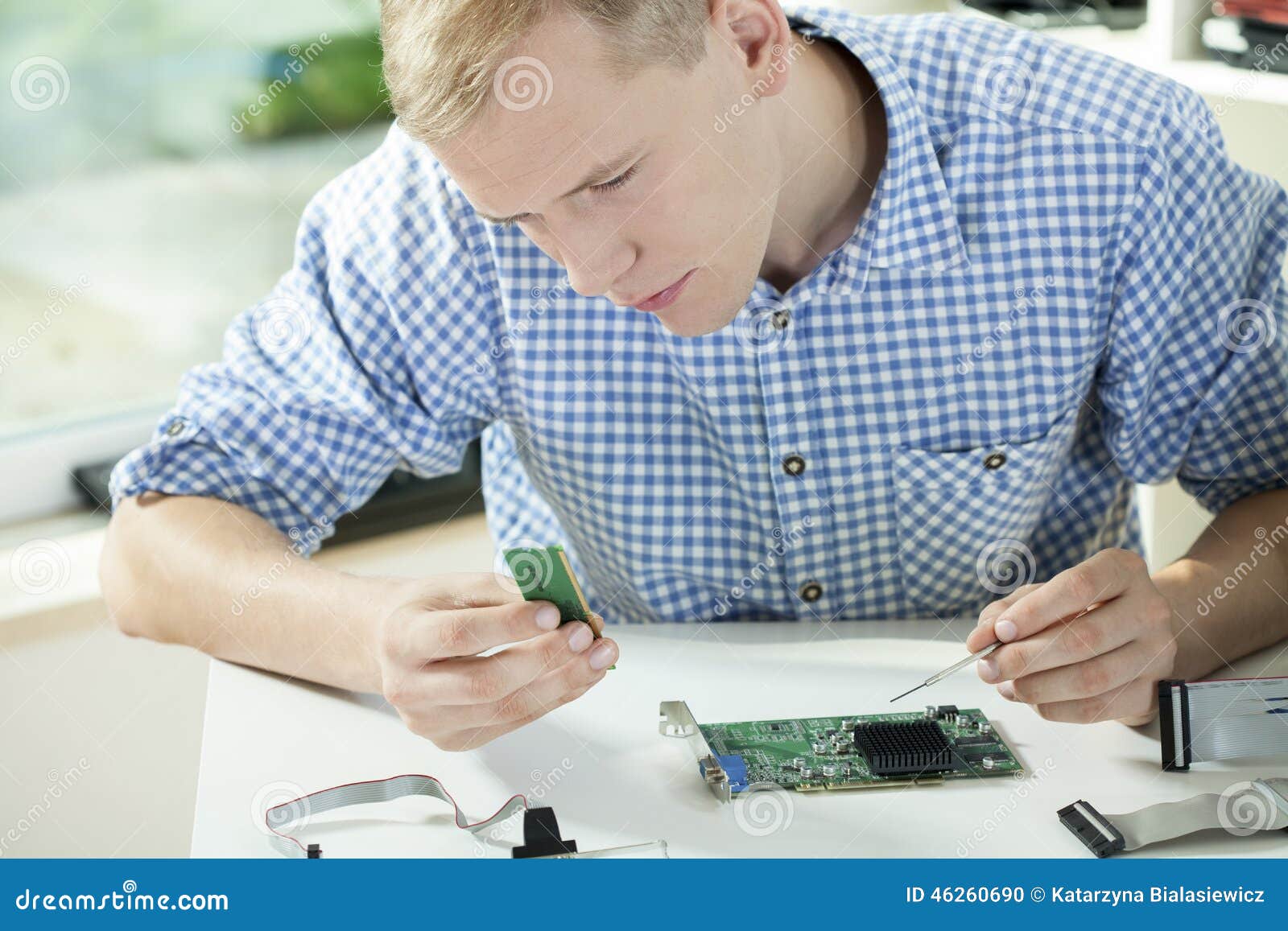 Man repairing computer stock photo. Image of engineer - 46260690