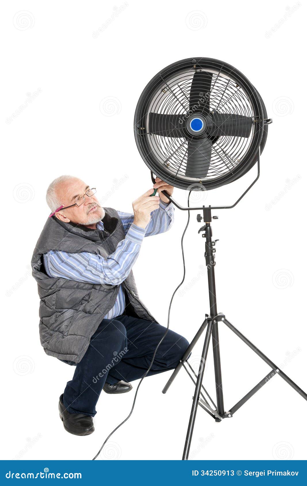 Man repairing fan stock image. Image of skill, dangerous - 34250913