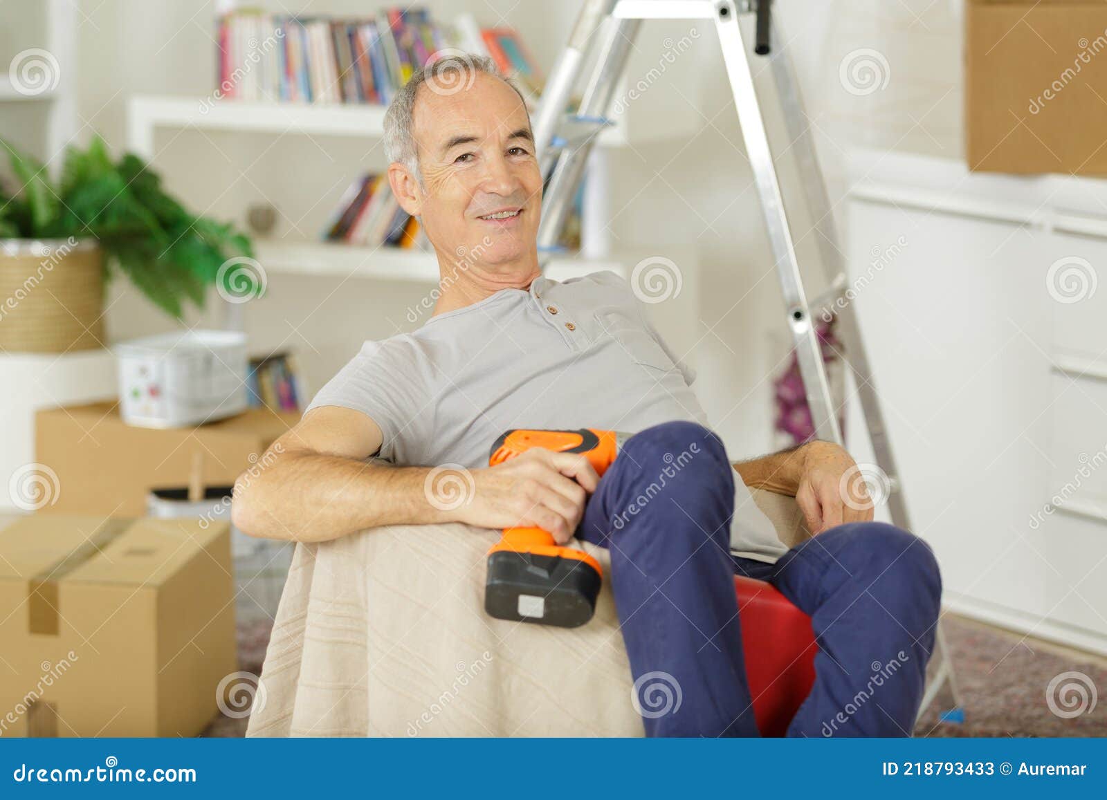 Man Repairing Something at Home Stock Image - Image of workingman ...