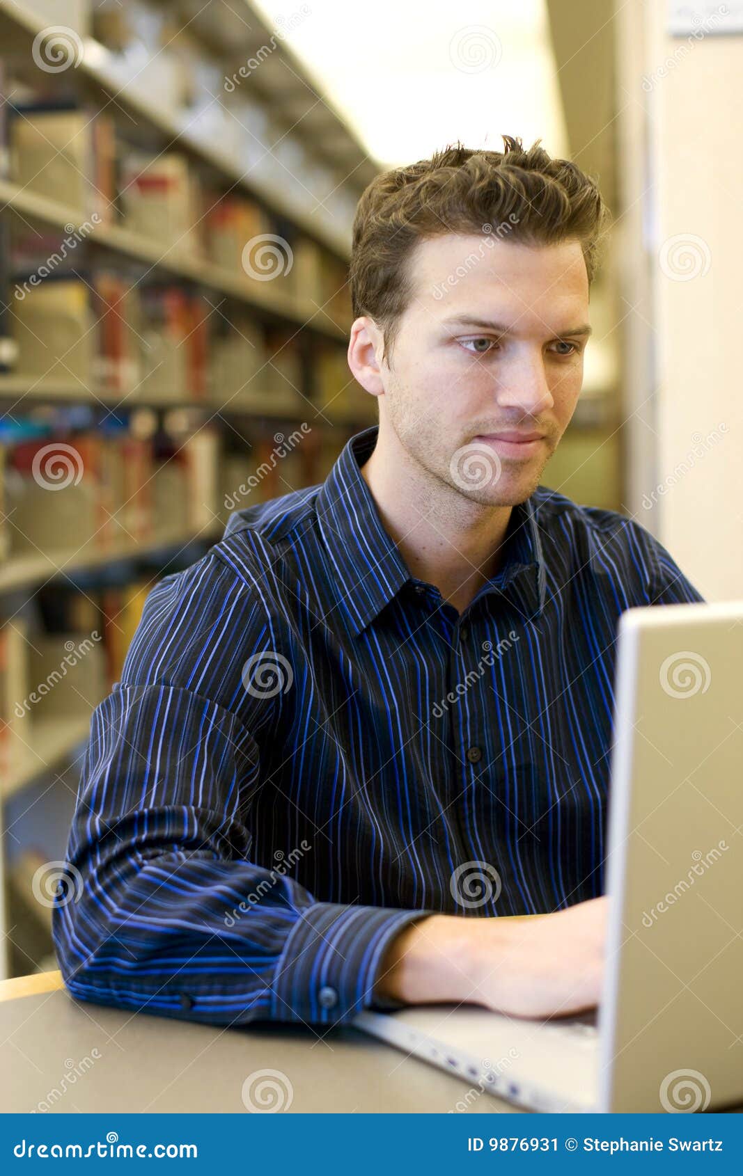 Man researching stock image. Image of fresh, person, bright - 9876931