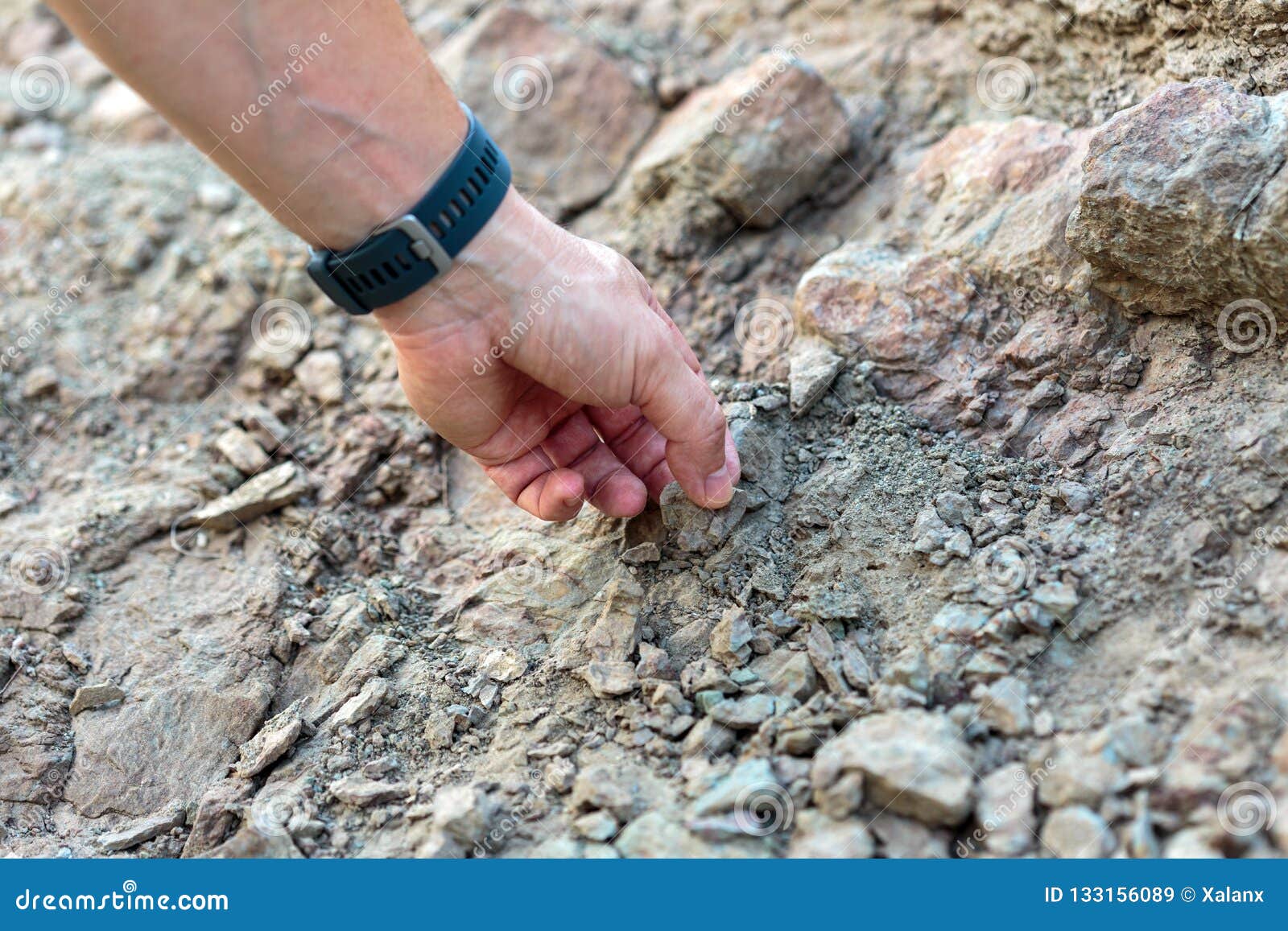 Man at archaeology site stock image. Image of geology - 133156089