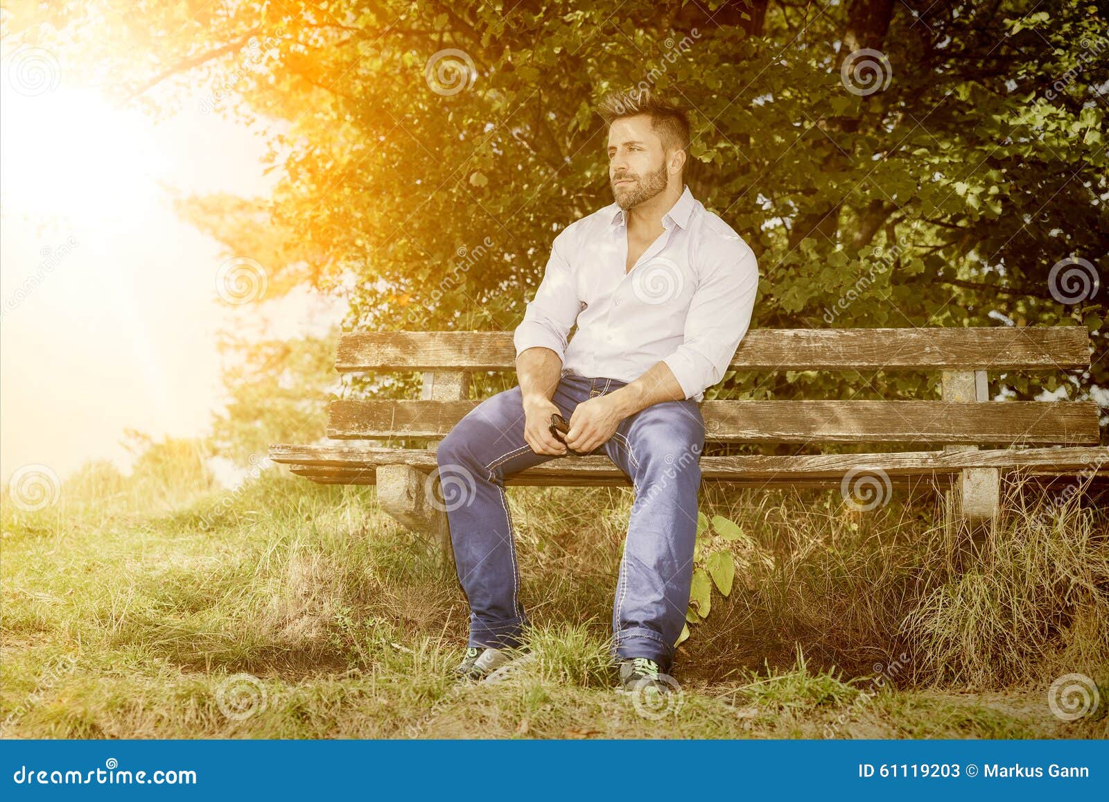 Man rest stock image. Image of color, autumn, beard, green - 61119203