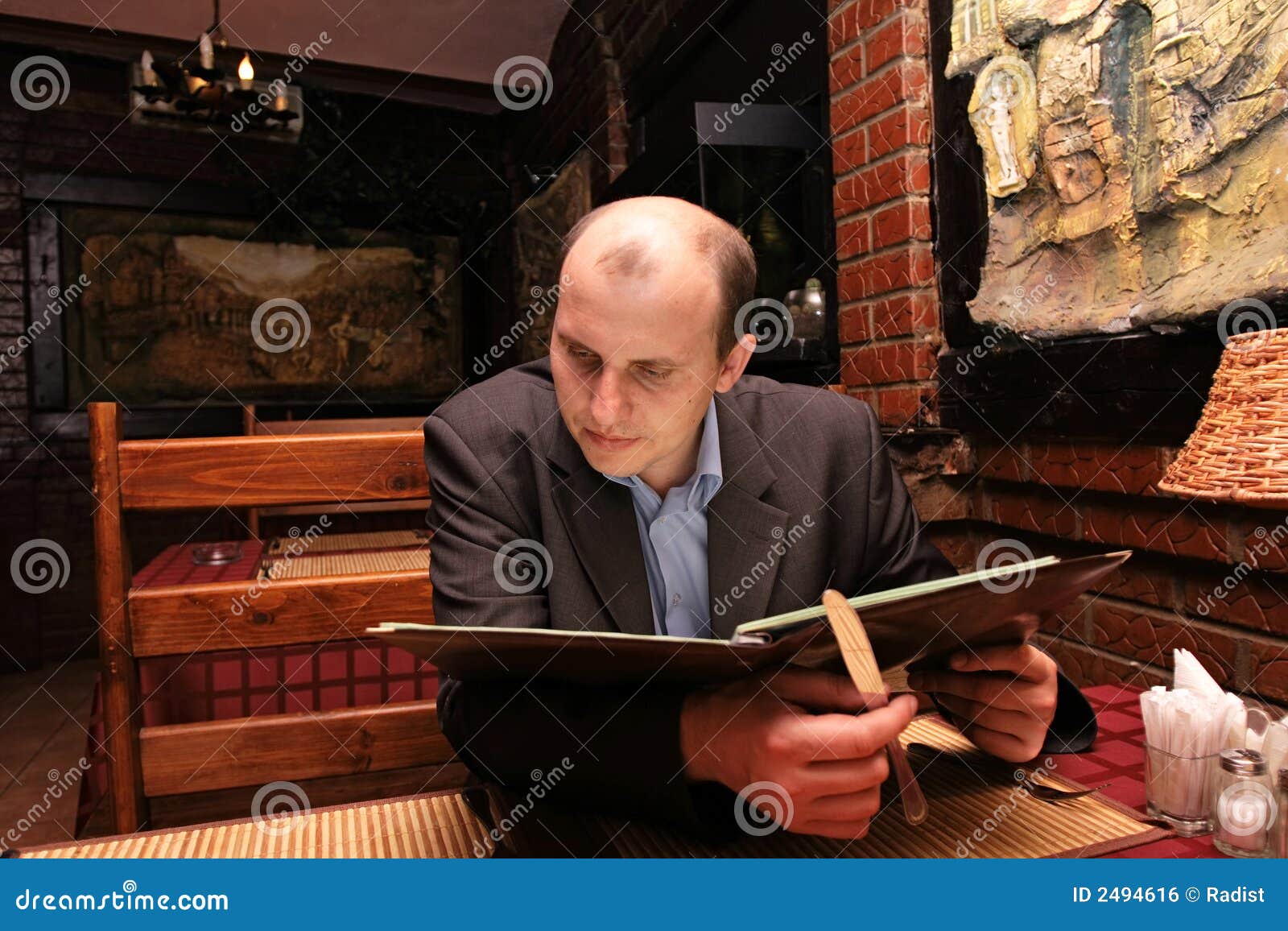 Man in restaurant stock photo. Image of night, style, cafe - 2494616