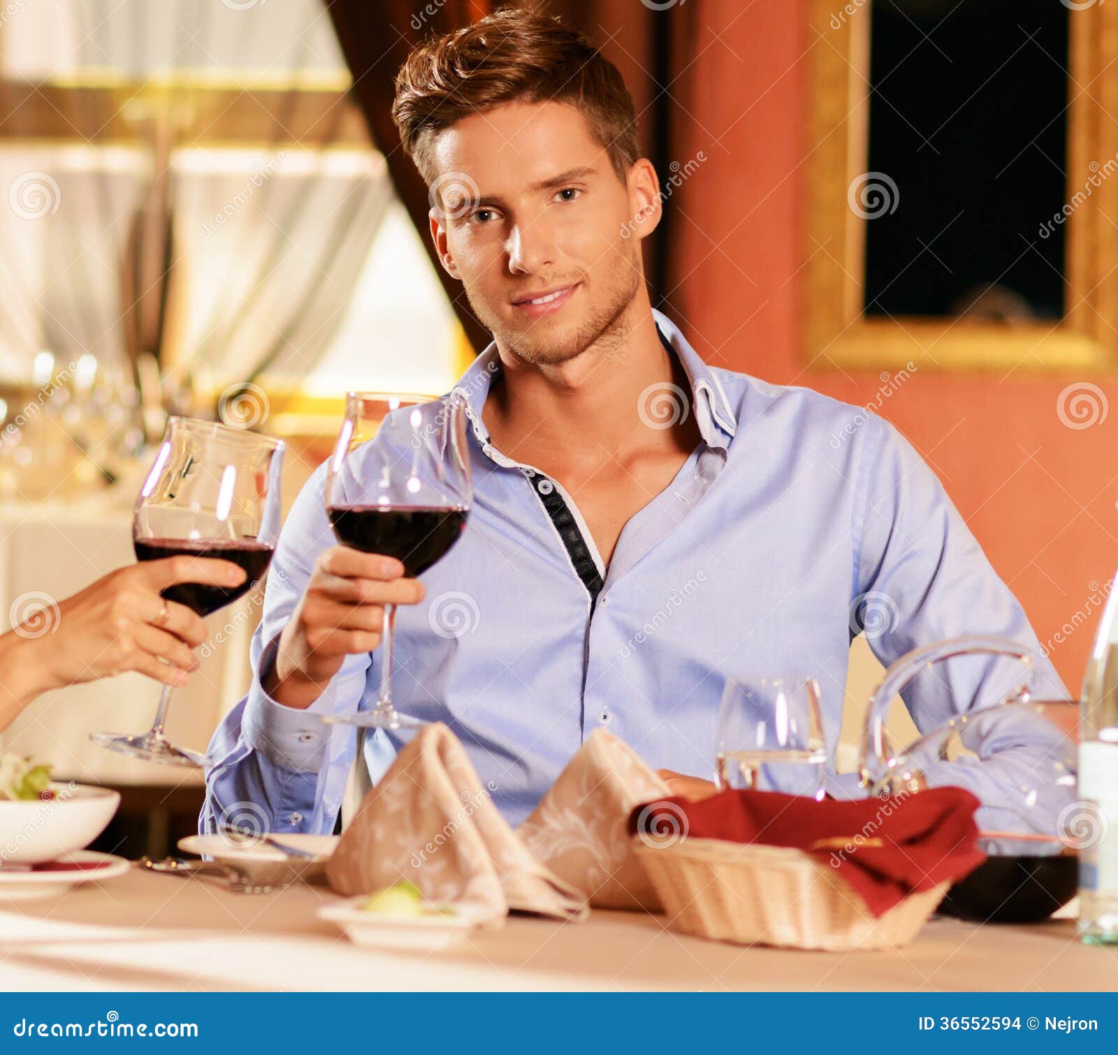 Man in a restaurant stock photo. Image of carte, handsome - 36552594