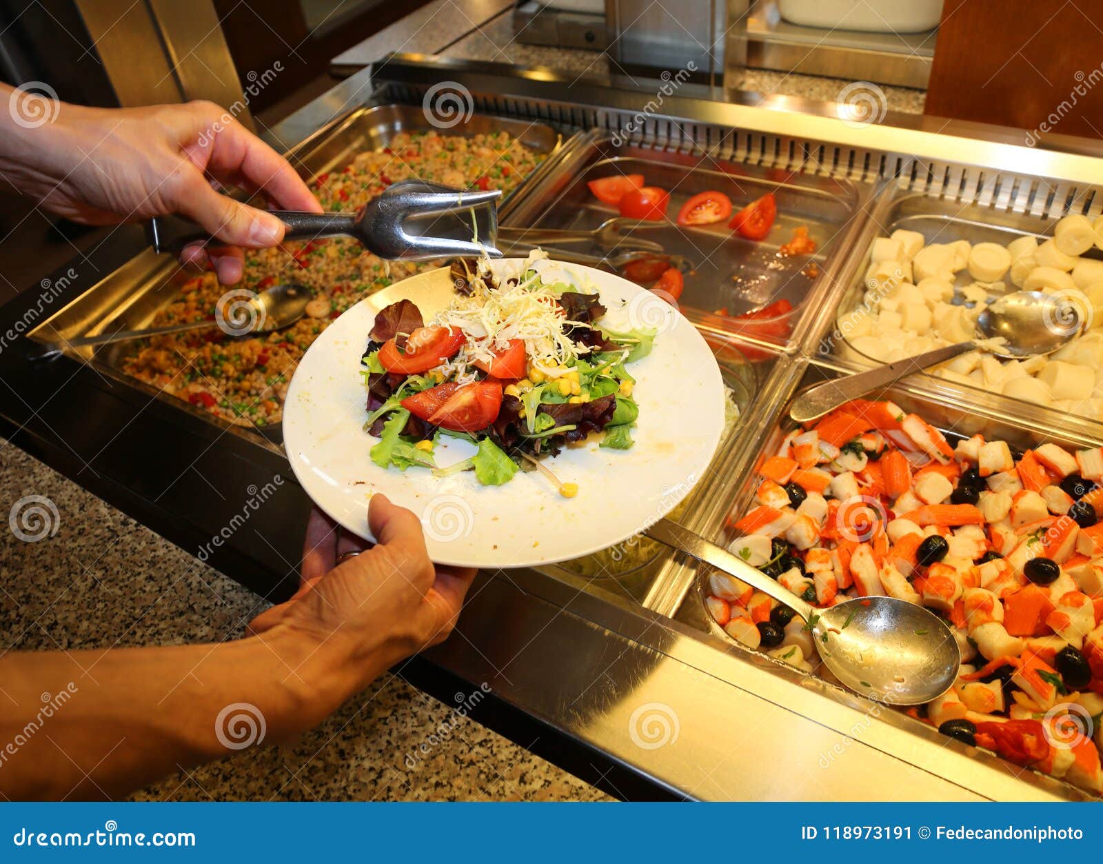 Man at Restaurant Self Service Stock Image - Image of cuisine ...