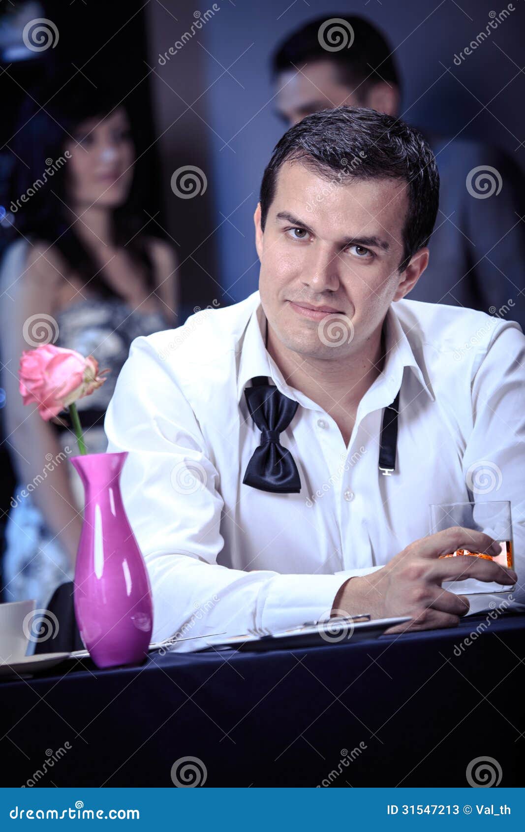 Man in a restaurant stock image. Image of party, evening - 31547213