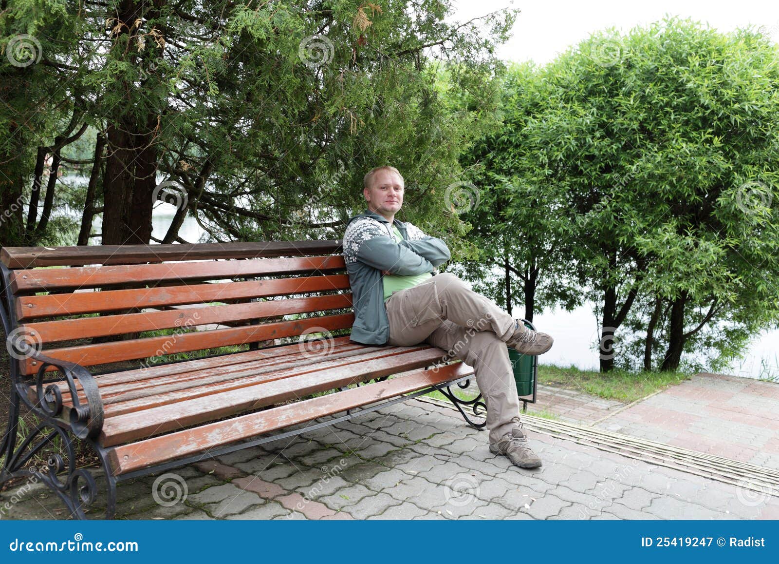 Man resting on bench stock image. Image of comfortable - 25419247
