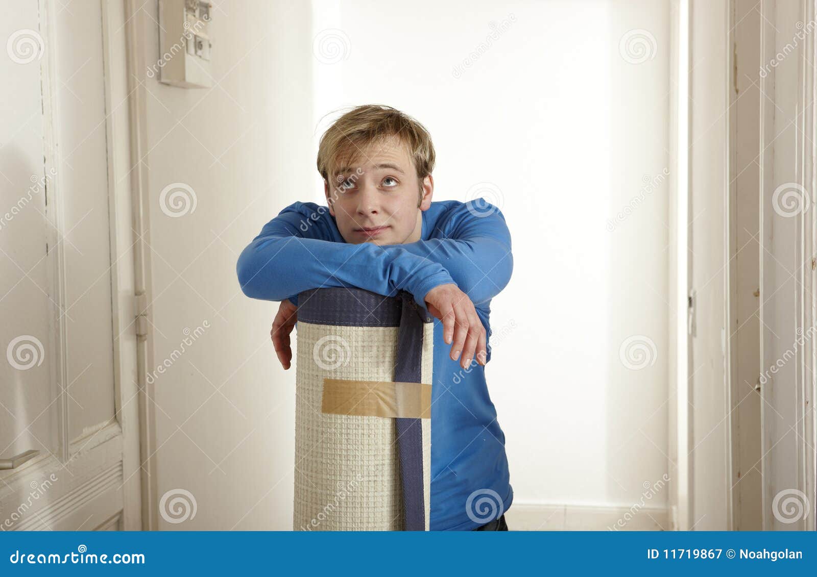 Man resting in empty room stock image. Image of rest - 11719867