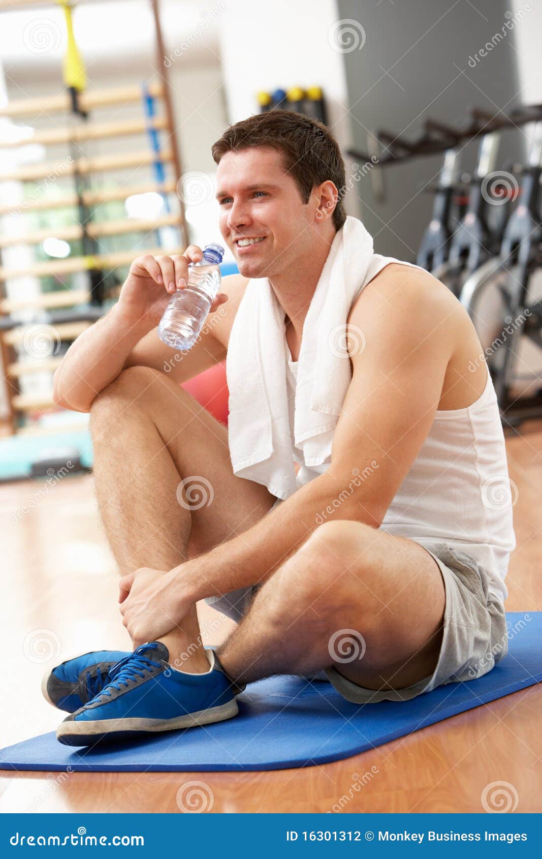 Man Resting after Exercise stock photo. Image of portrait - 16301312
