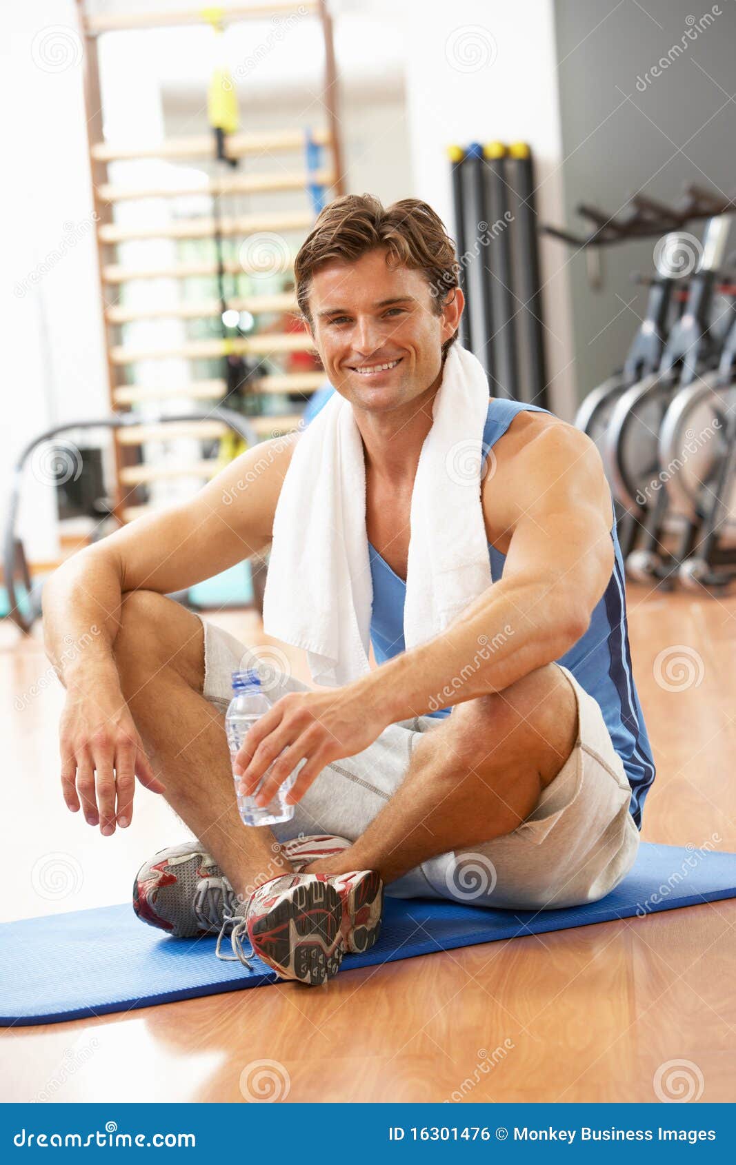 Man Resting after Exercise stock photo. Image of working - 16301476