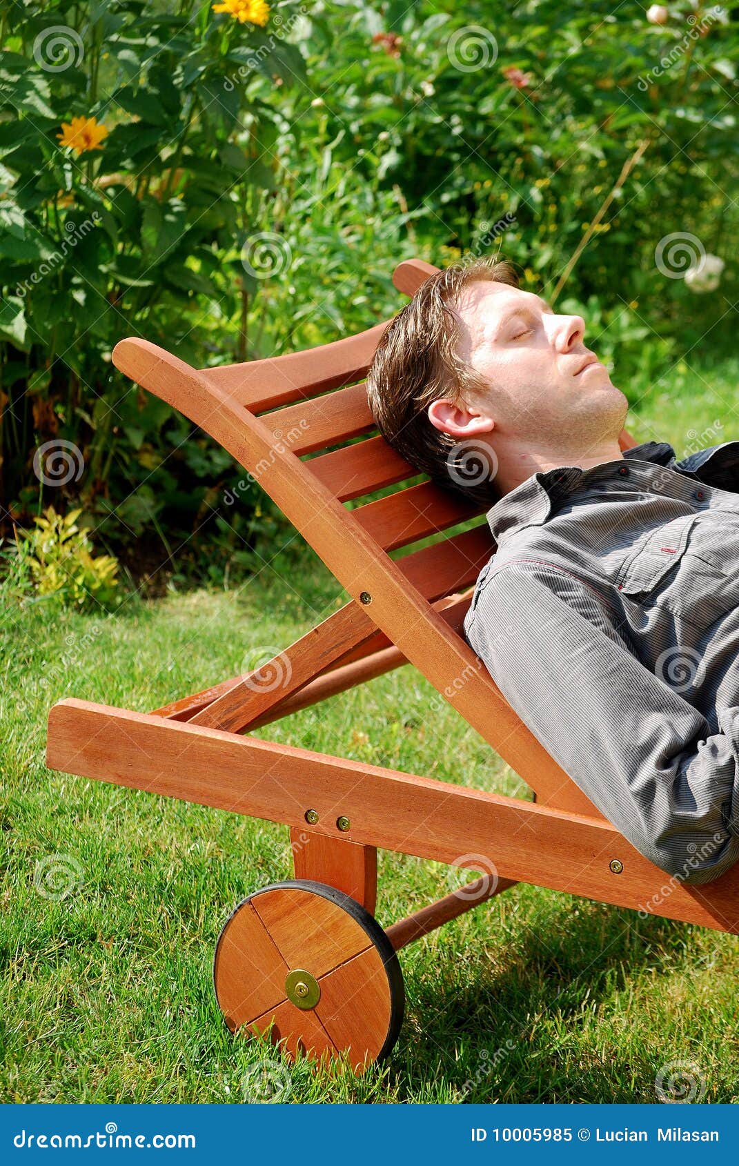 Man resting in the garden stock image. Image of vegetation - 10005985