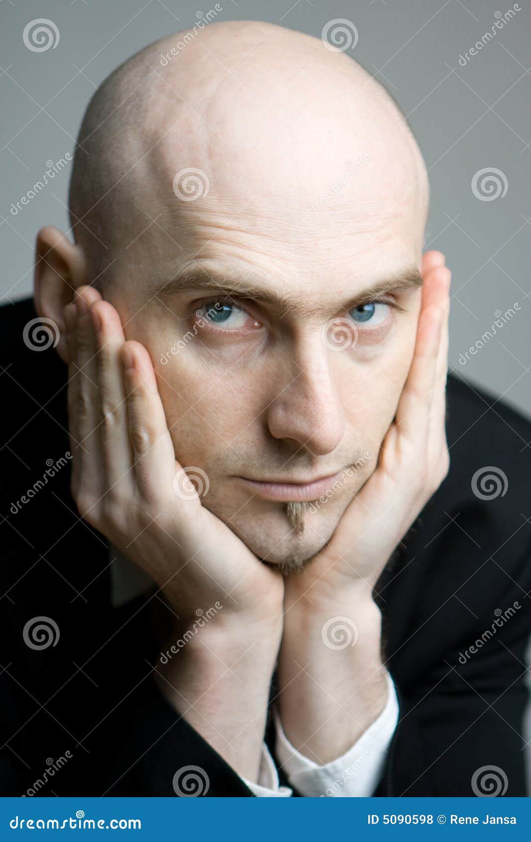Man resting head in hands stock photo. Image of portrait - 5090598
