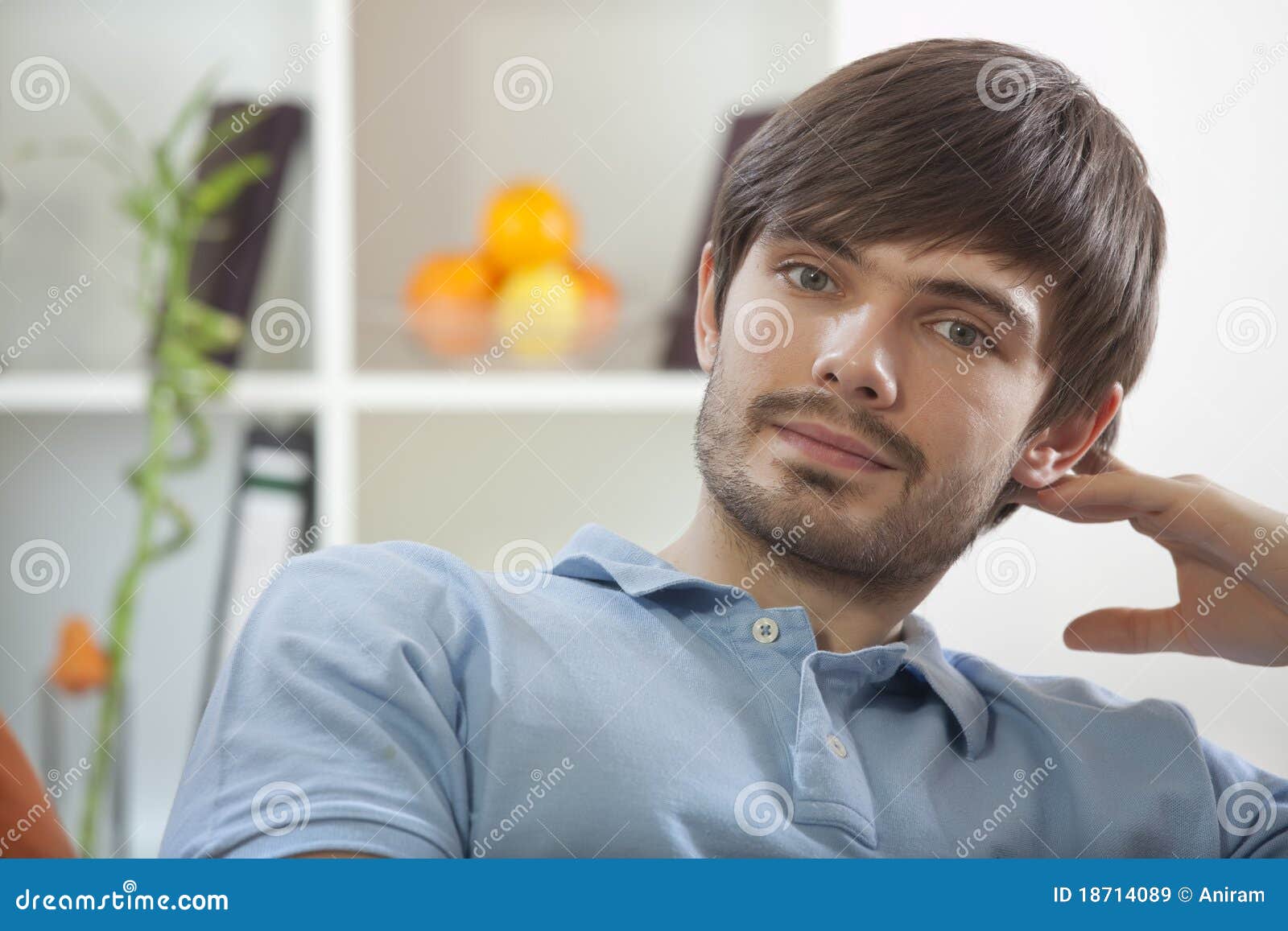 Man resting at home stock image. Image of sitting, recreation - 18714089