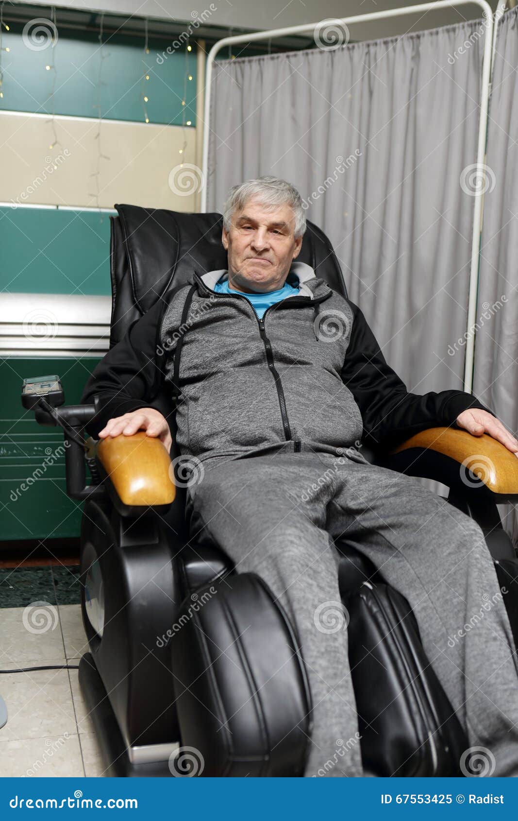 Man Resting on a Massage Chair Stock Image - Image of leather ...