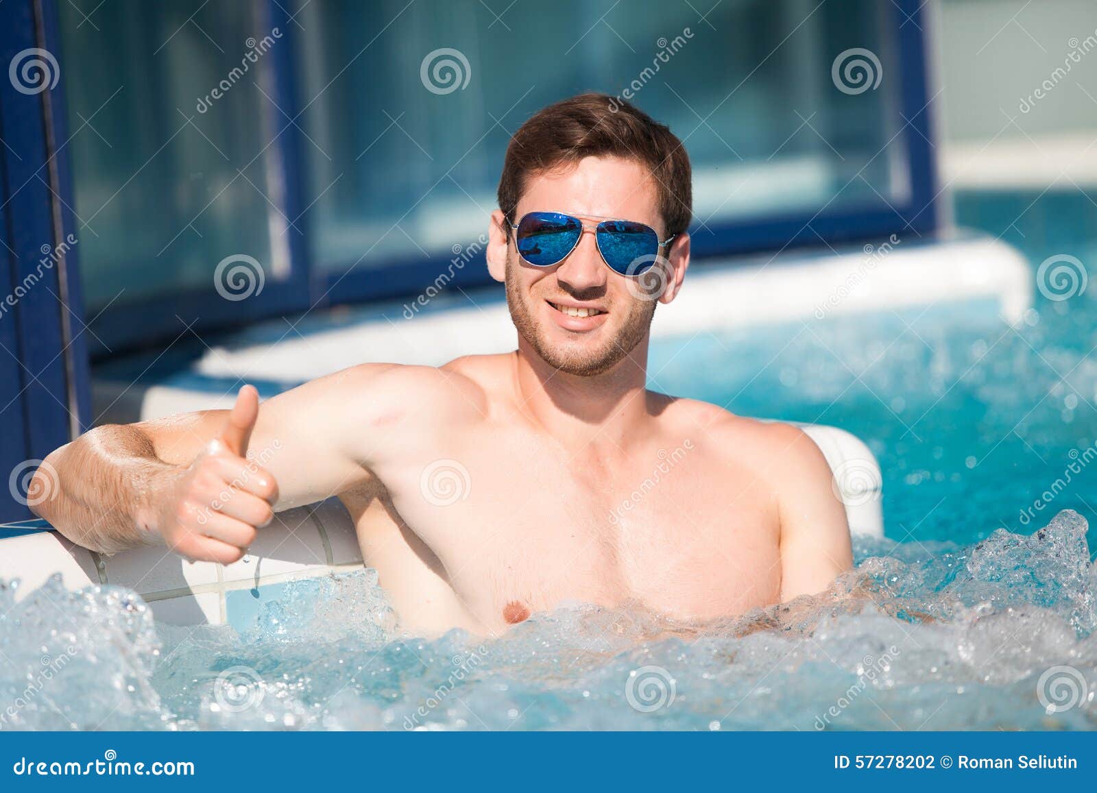 Man Resting Pool in the Summer Stock Photo - Image of sensual, person ...