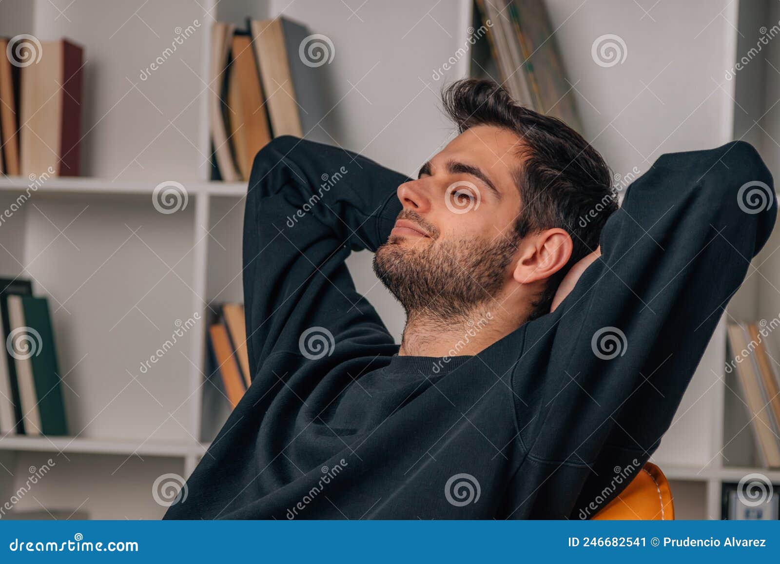 Man Resting Relaxed at Home on the Sofa Stock Image - Image of concept ...