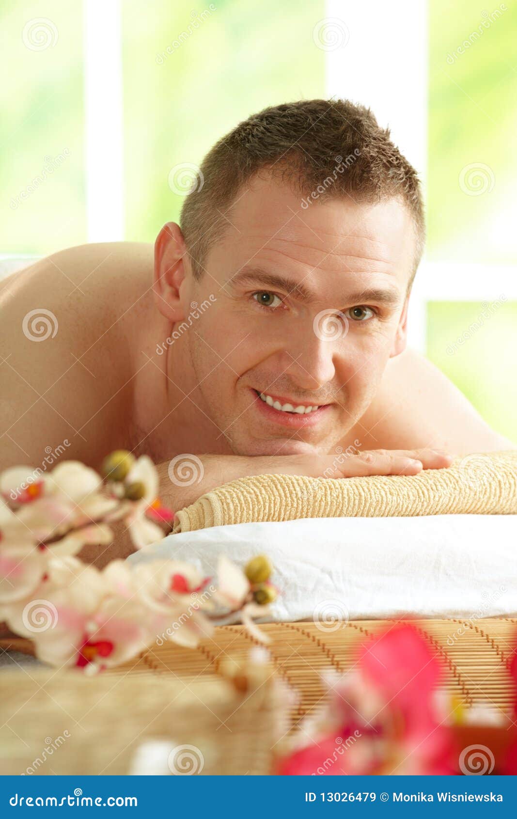Man resting in spa salon stock image. Image of people - 13026479