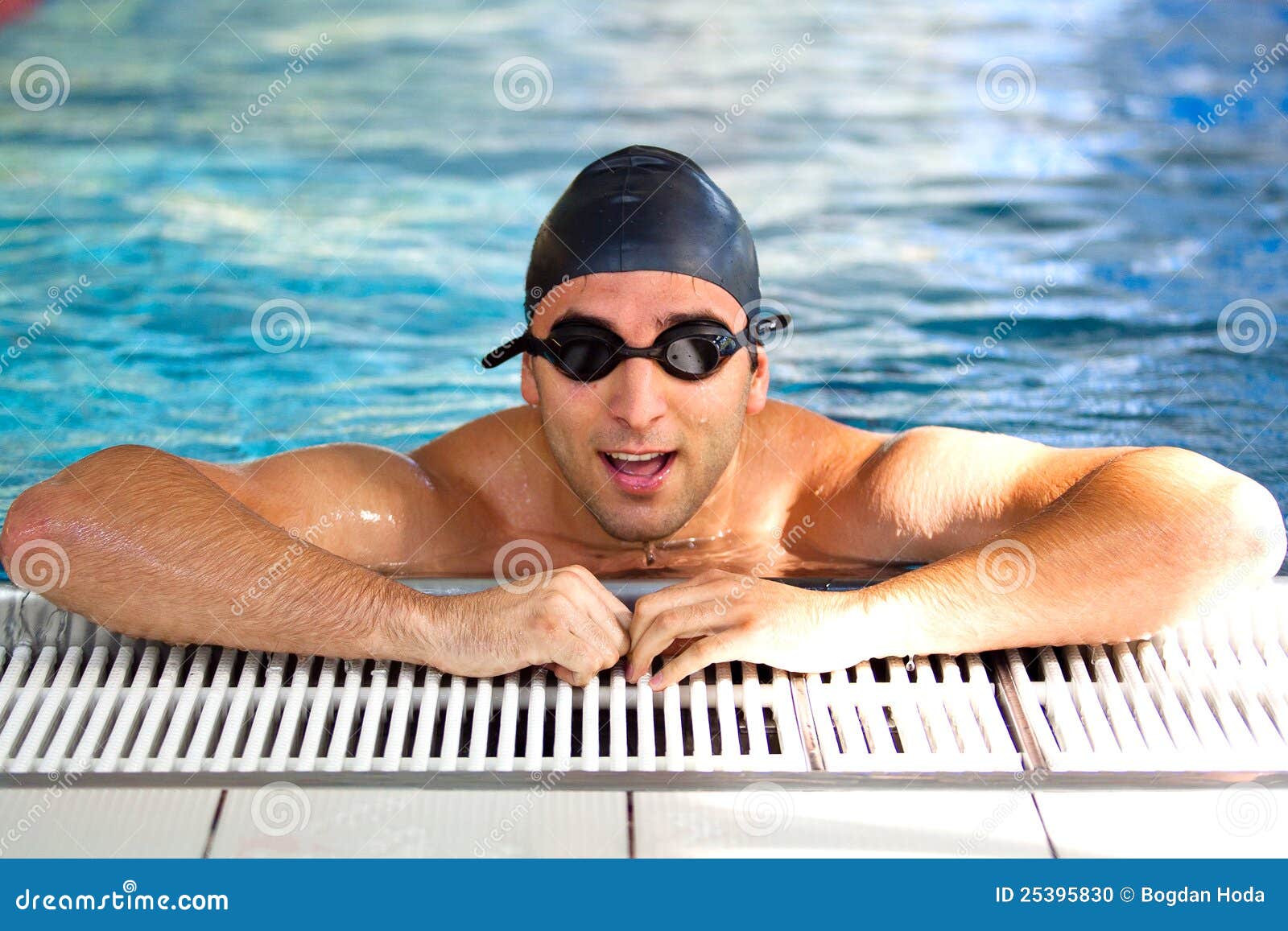 Man resting after swimming stock photo. Image of breathing - 25395830