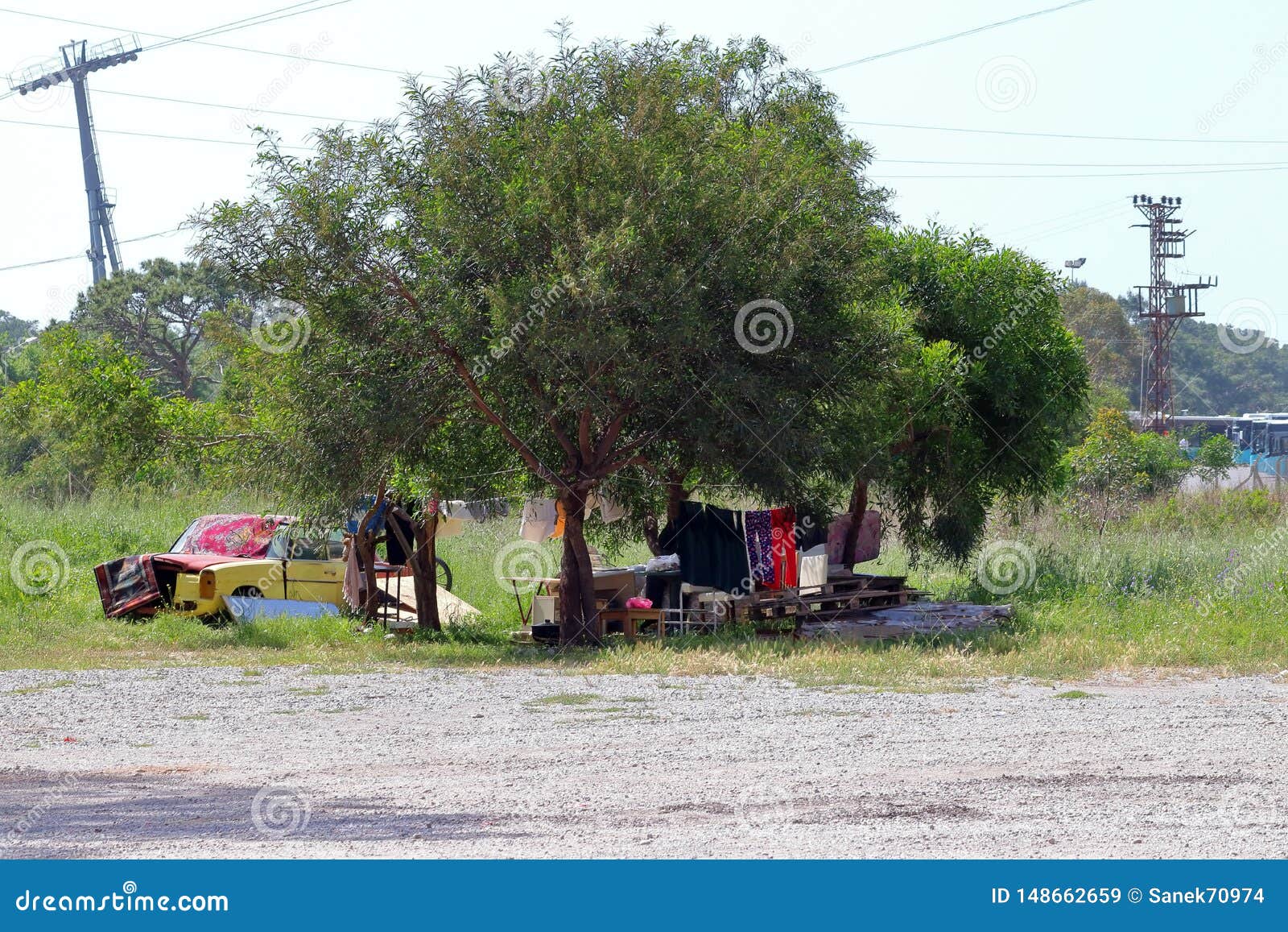 A Man is Resting Under a Tree Stock Image - Image of outside, color ...