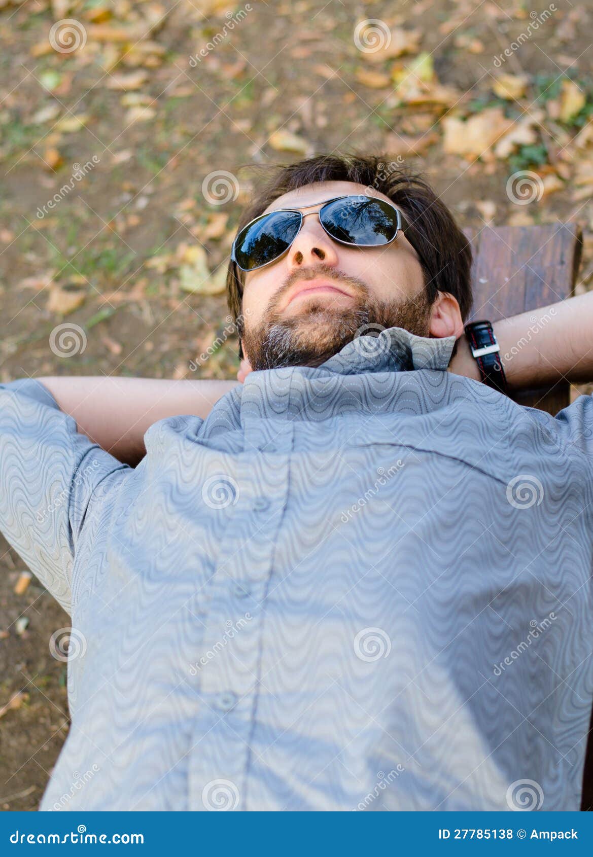 Man Resting on a Wooden Bench Stock Photo - Image of lifestyle, resting ...