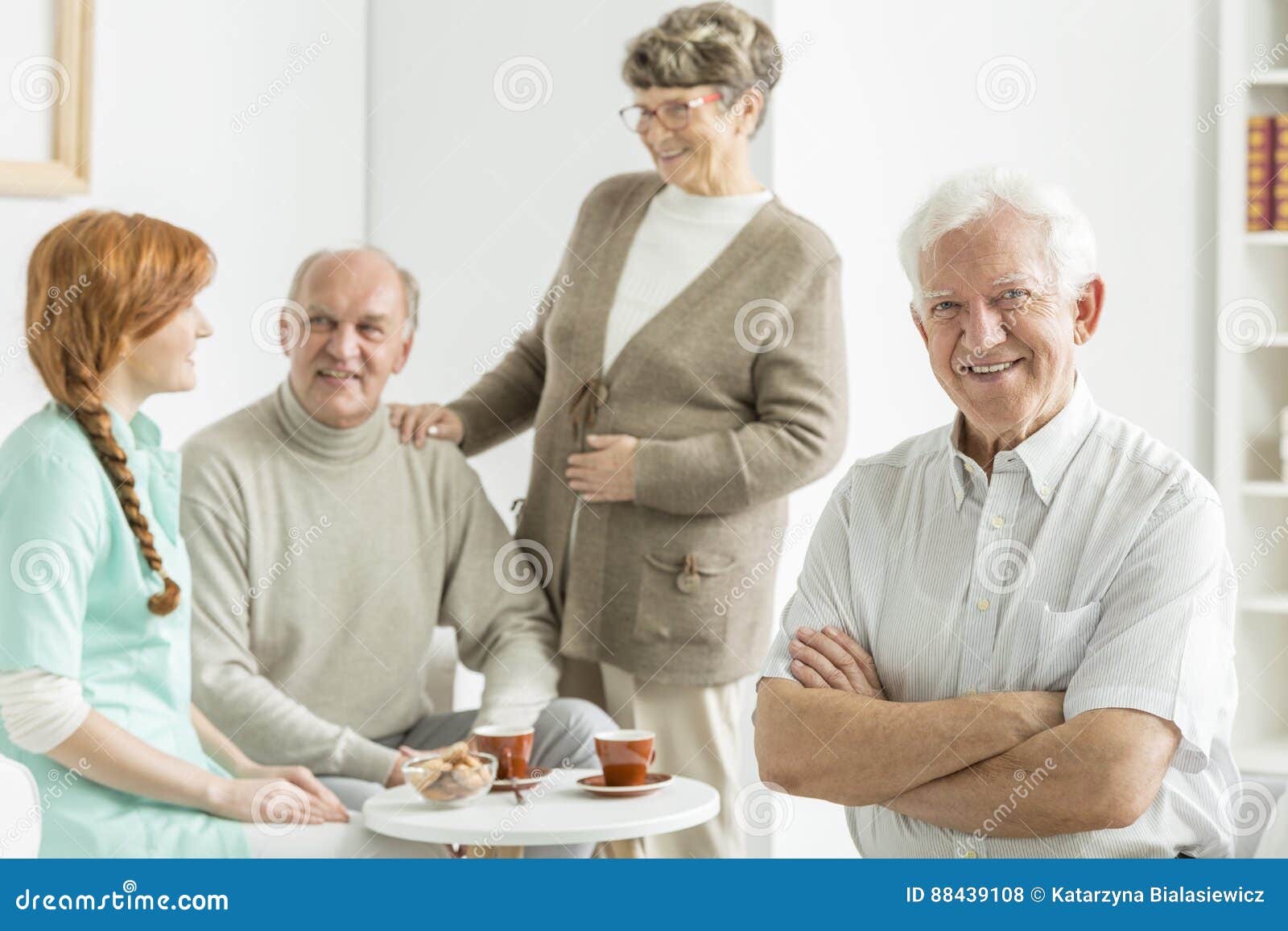 Man at retirement club stock photo. Image of senior, atmosphere - 88439108