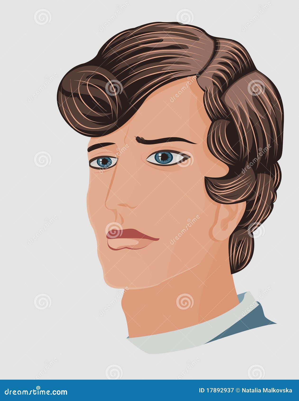 Dramatic Face Of Woman Color Royalty-Free Illustration | CartoonDealer ...