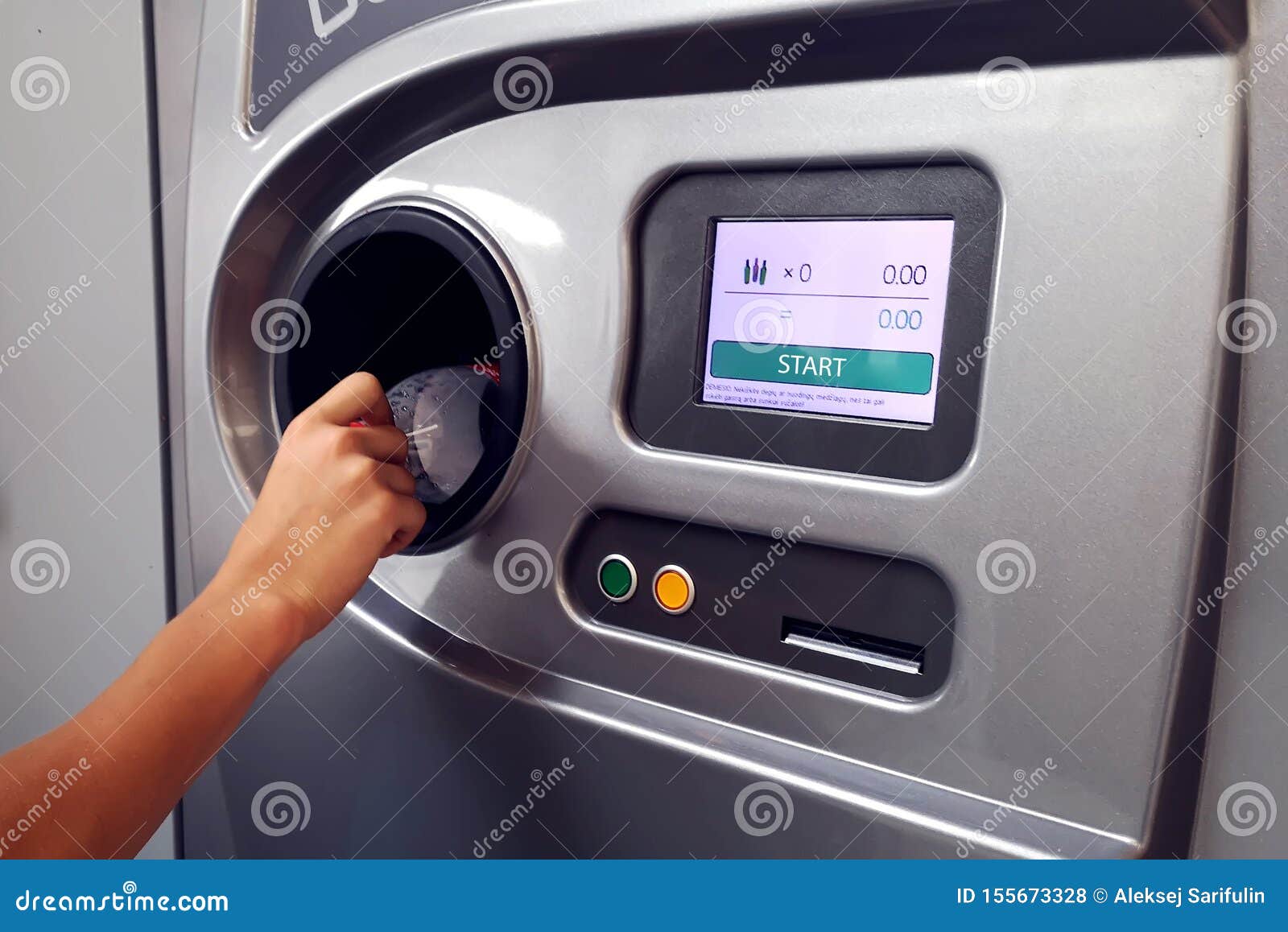 Man Returns Bottles and Cans of Reusable Packagings in Reverse Vending ...