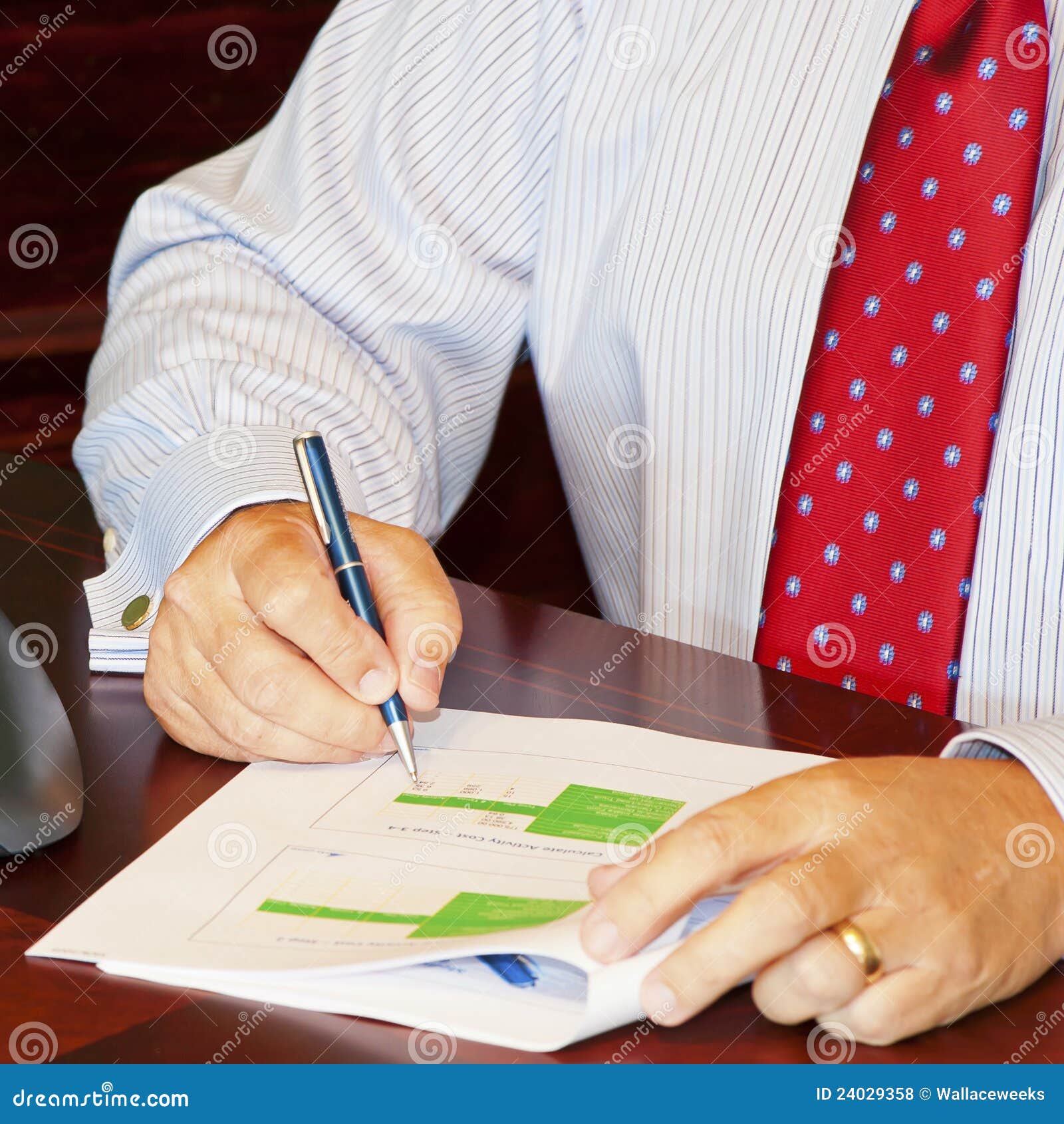 Man Reviewing Data in Report Stock Photo - Image of analysis, data ...