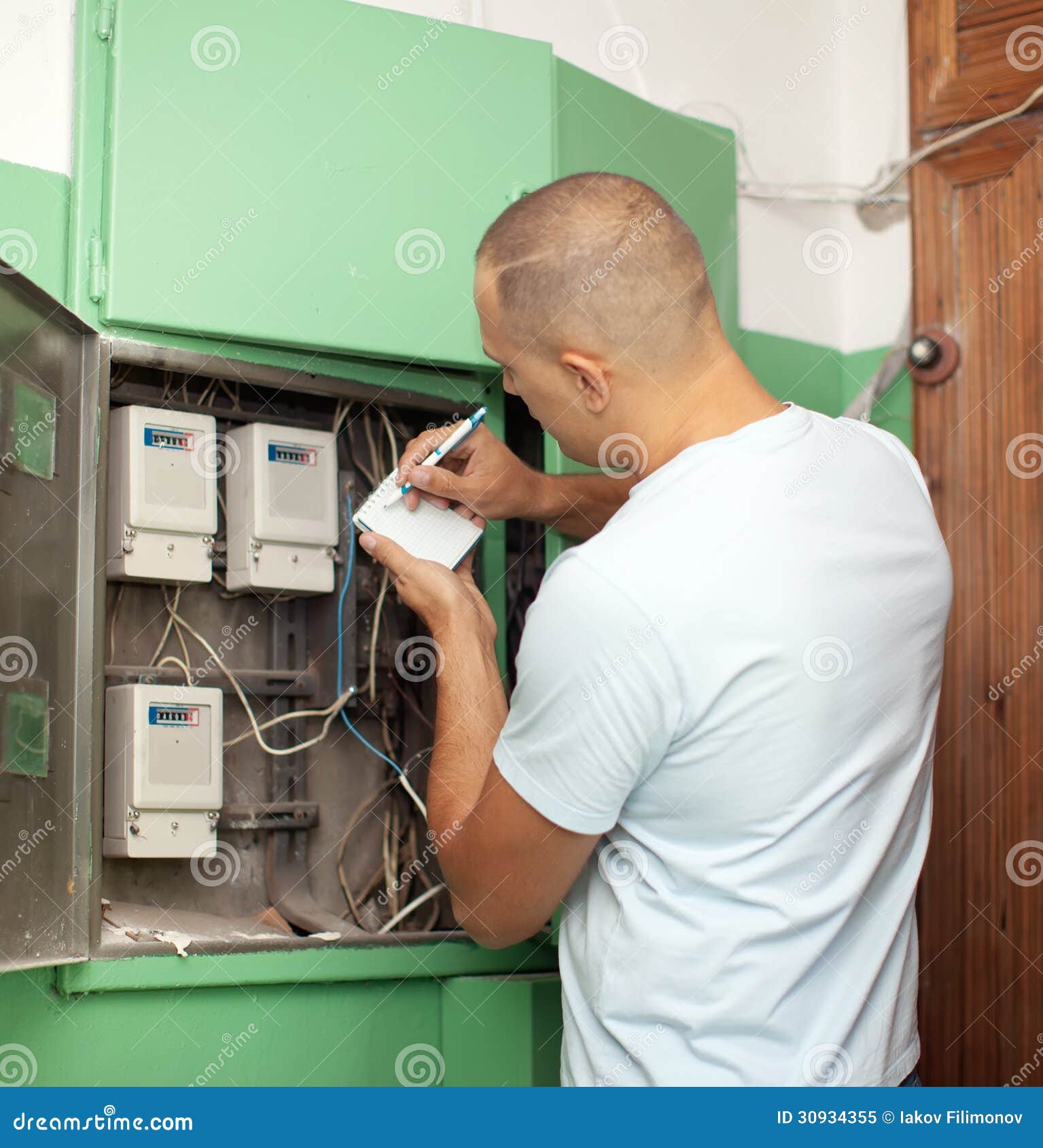 Utility Worker Electric Meter Stock Photos - Free & Royalty-Free Stock ...
