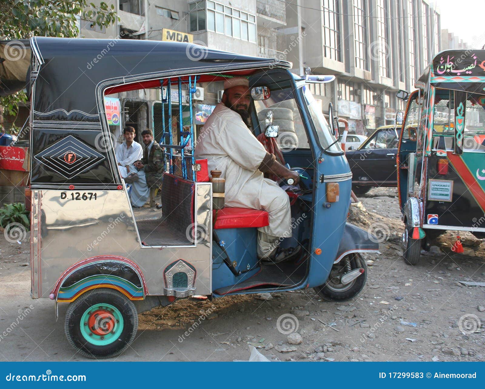 Man in rickshaw editorial stock photo. Image of street - 17299583