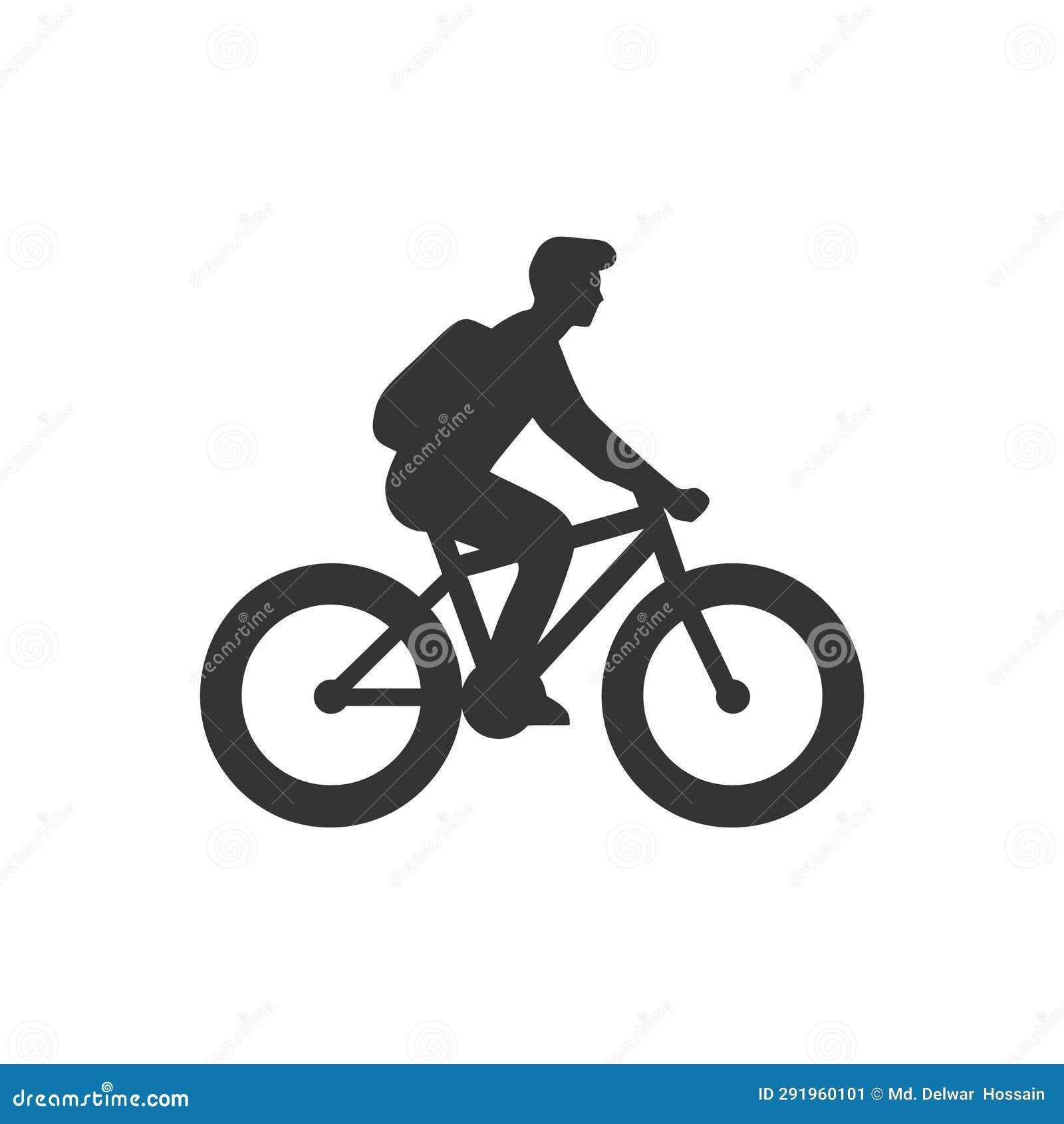Man riding a bicycle icon stock illustration. Illustration of road ...