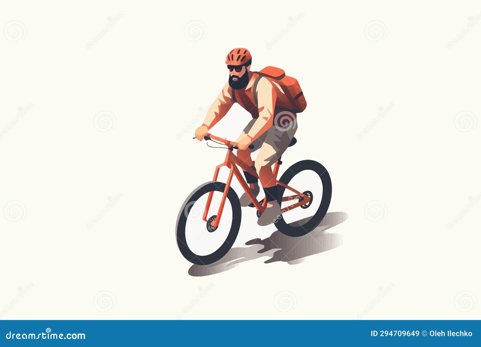 Man Riding Bike Set Isometric Vector Flat Isolated Vector Style ...