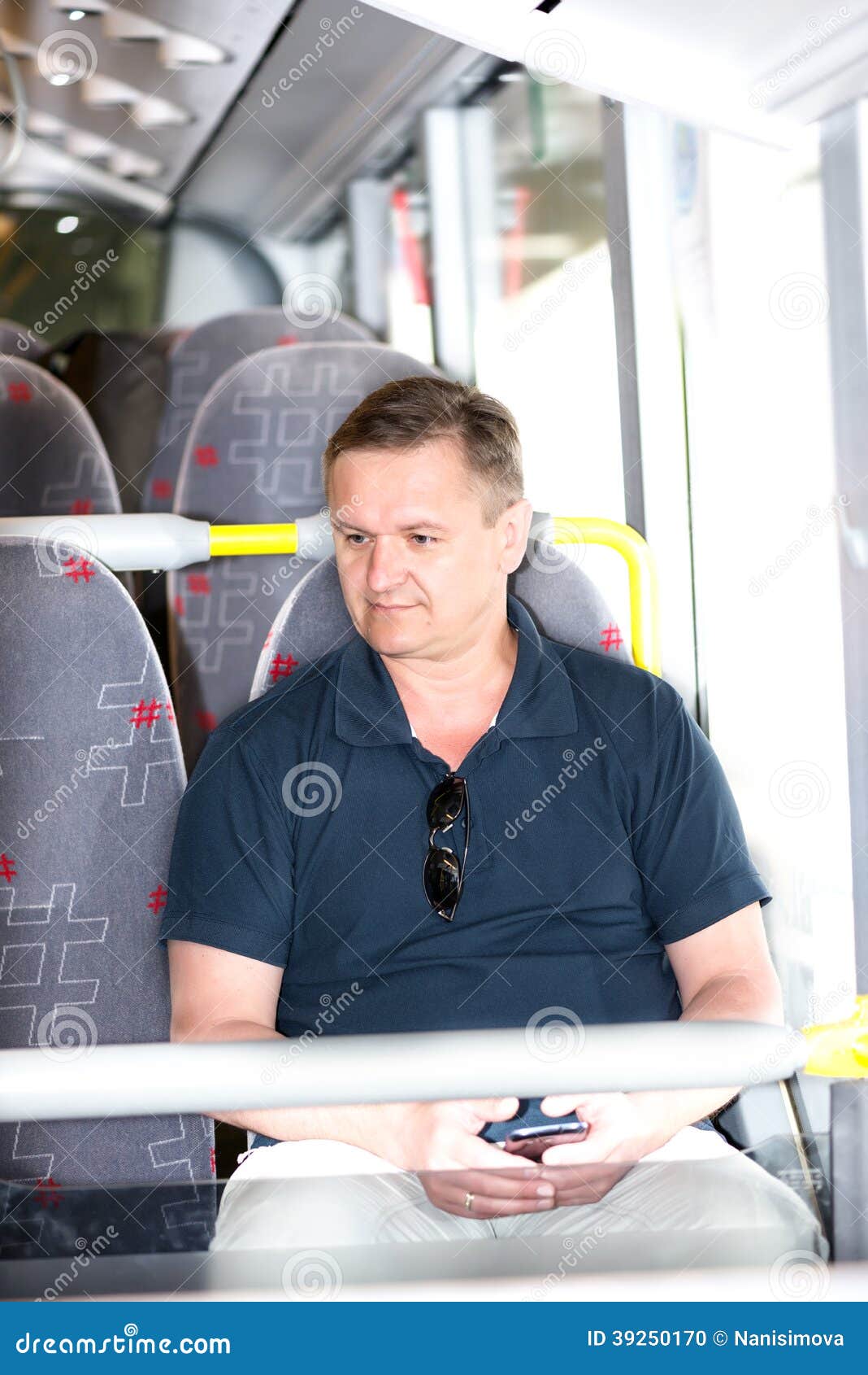 Man riding a bus stock photo. Image of travel, career - 39250170